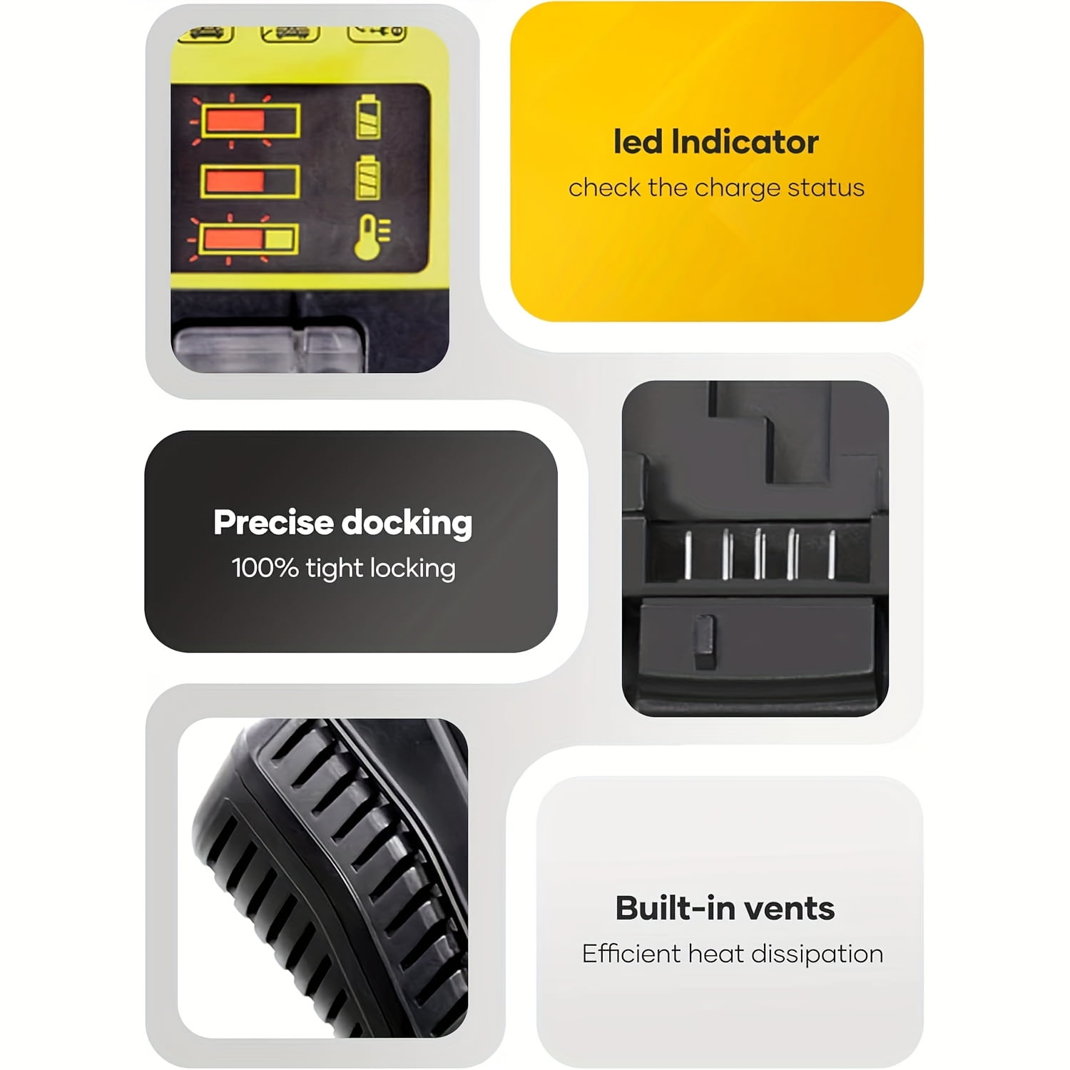 DCB112 Replacement Charger for Dewalt 12V/20V MAX Lithium-Ion Batteries ...