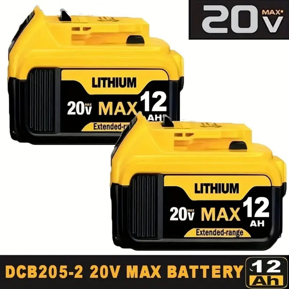 DCB200 20V 12.0Ah Lithium-ion Replacement Battery Compatible with Dewalt 20V DCB203 DCB204 ...