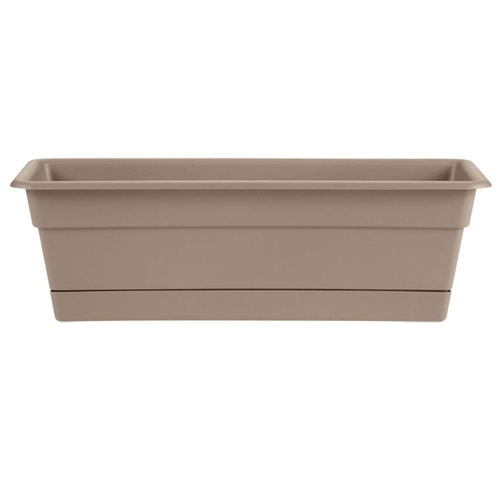 DCBT24-83 Dura Cotta Window Box Planter w/Tray 24" Pebble Stone ...