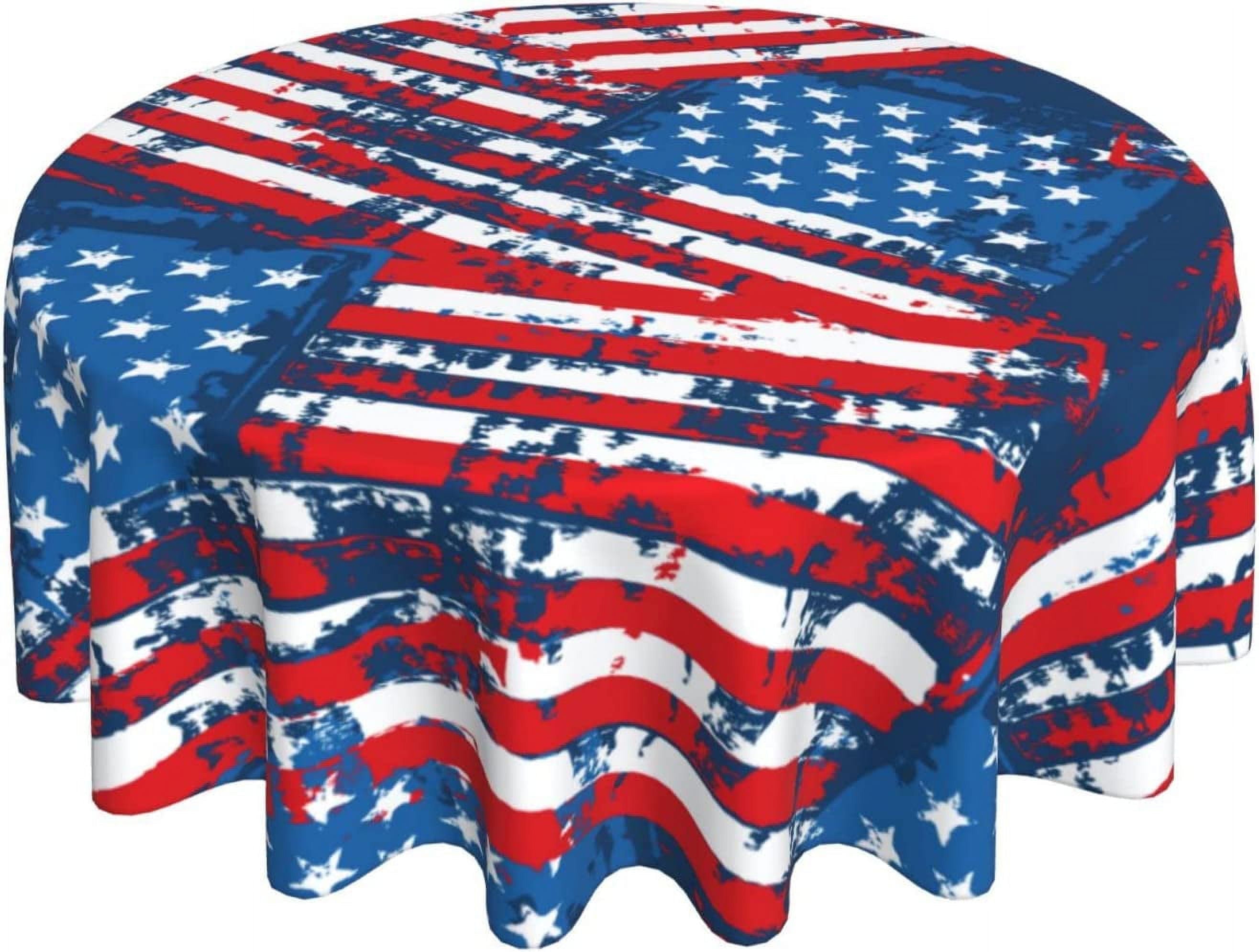 ZUMAS 4th of July Round Tablecloth 60 Inch Patriotic Memorial Day Table ...