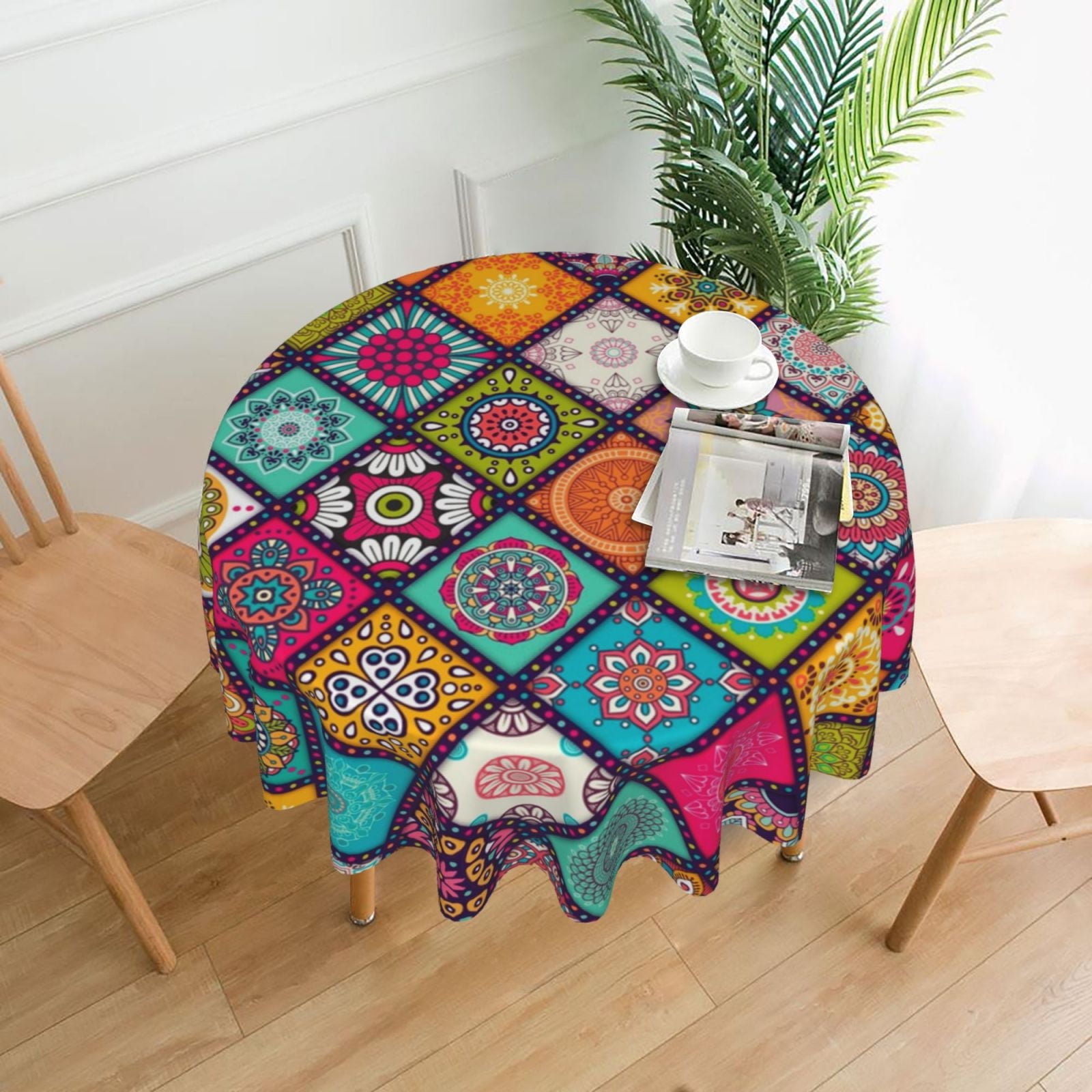 DCHYO Bohemian Style Round Tablecloths Are Soft And Comfortable, Re ...