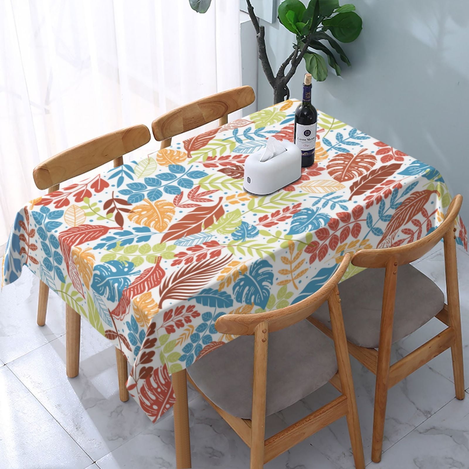 ZUMAS Colored Leaves Rectangular Tablecloths Are Soft And Comfortable ...