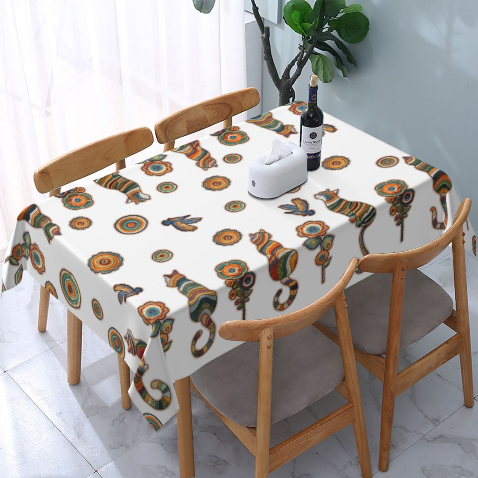 DCHYO Colorful Cats Rectangular Tablecloths Are Soft And Comfortable ...