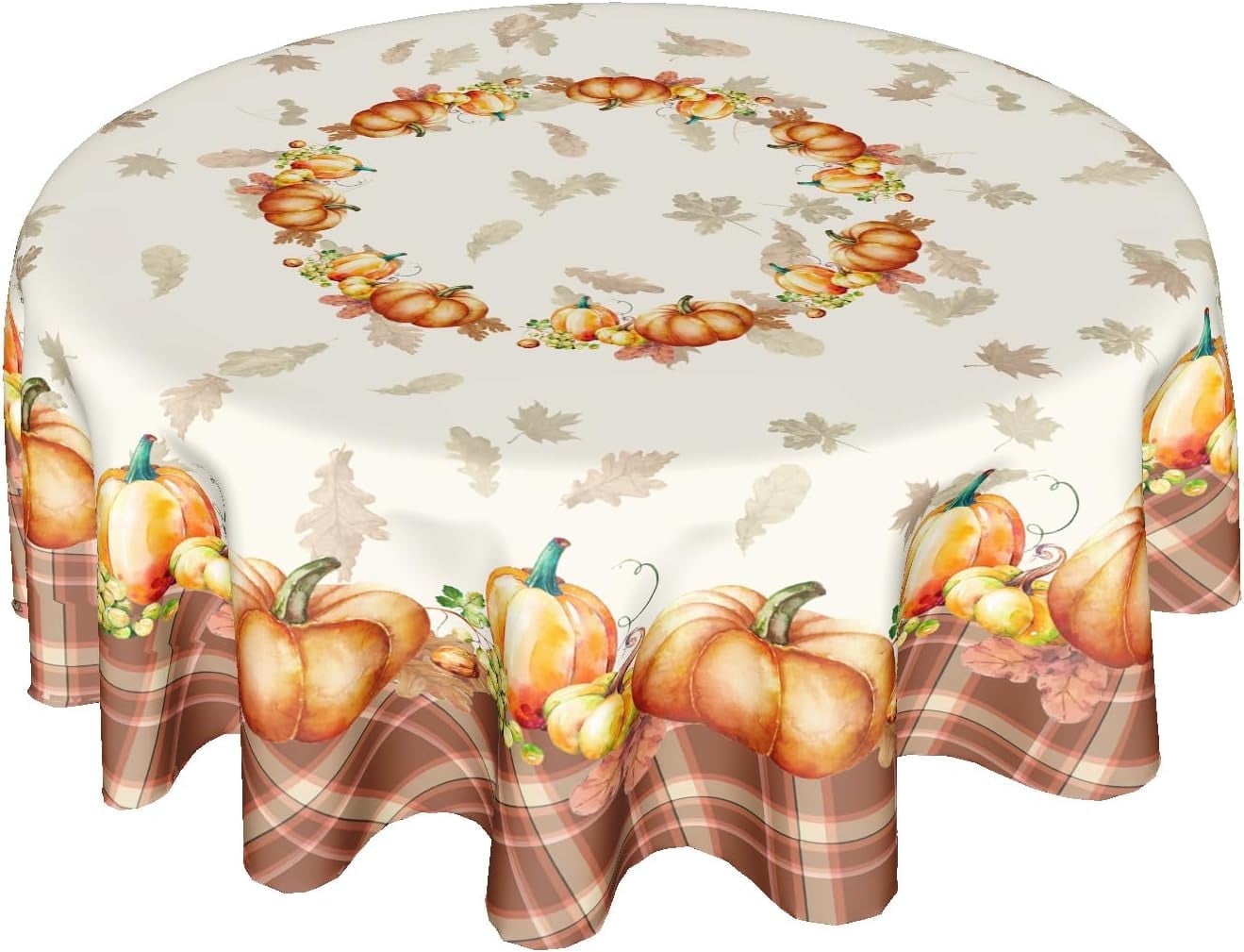 ZUMAS Fall Leaf Round Tablecloth Thanksgiving Autumn Leaves Decorative ...