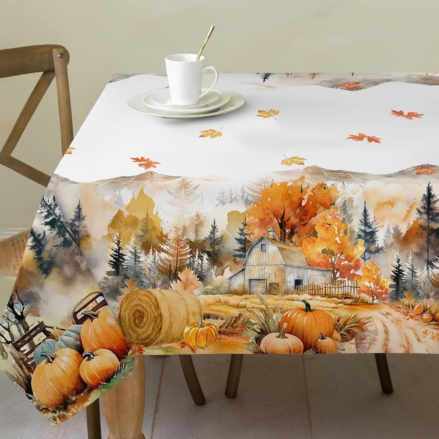 DCHYO Fall Tablecloth Inch Rectangle - Harvest Farm Fall Decor for Home ...