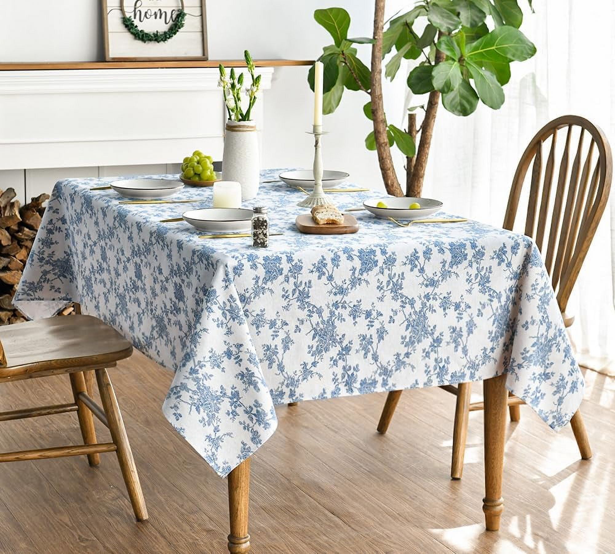 DCHYO Rectangular Tablecloth 60×84 Inch, Floral Flower Vintage ...