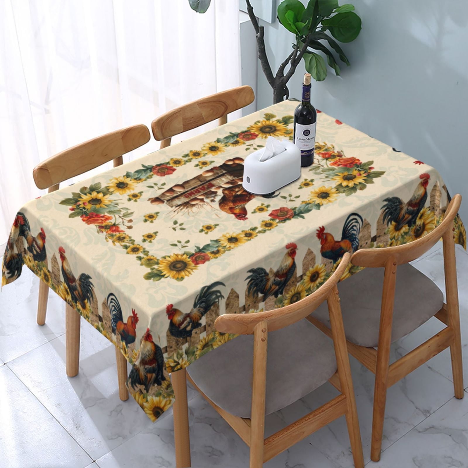 ZUMAS Rooster Chick Patterns Animal Patterns Rectangular Tablecloths ...