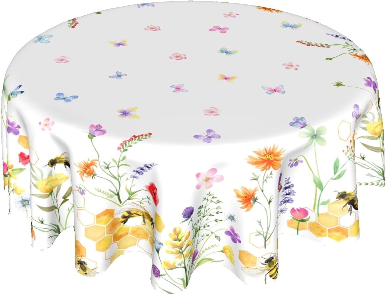 ZUMAS Tablecloth Round 60 Inch Vinyl Spring Small Table Cloths for ...