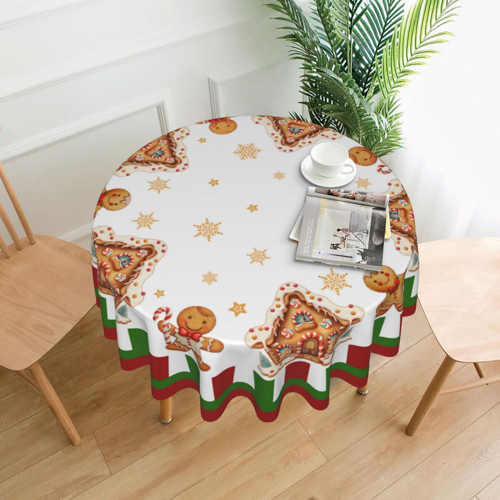 ZUMAS The Christmas Gingerbread Man Merry Christmas Round Tablecloth ...