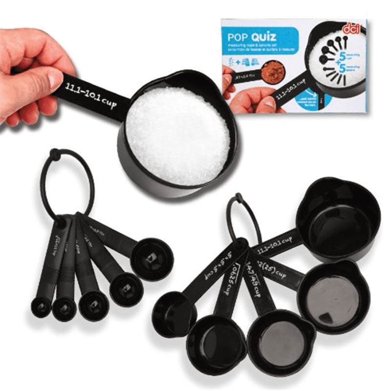 DCI Pop Quiz Math Measuring Cups and Spoons Set, Black - Walmart.com