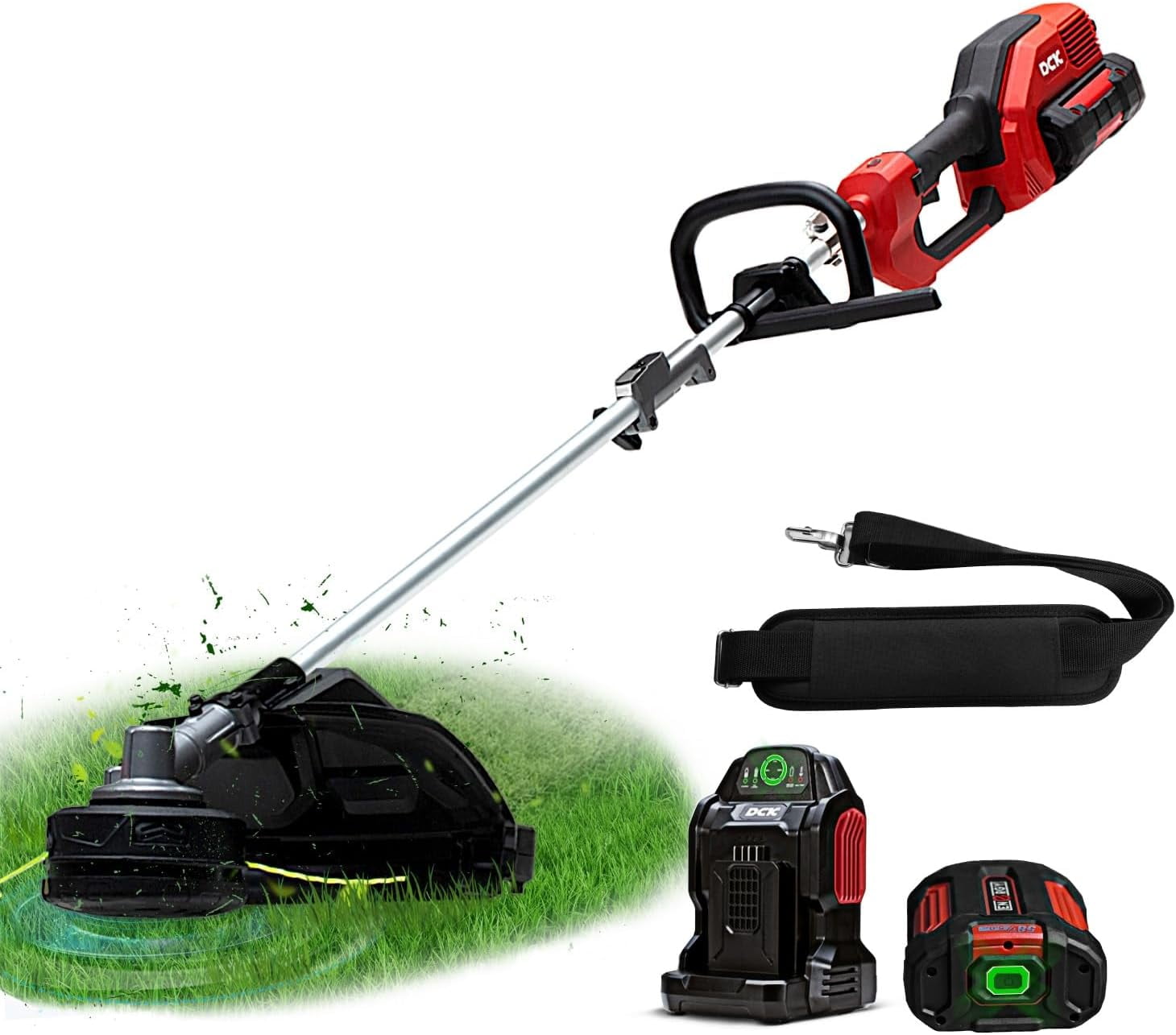 DCK 15” Powerful String Trimmer Lawn Edger Cordless Weed Wacker Set ...