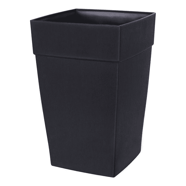 DCN Plastic Harmony Tall 12 x 12 x 18 Inch Flower Pot Planter, Black ...