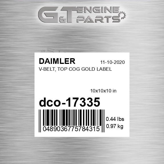 DCO 17335 V-BELT, TOP COG GOLD LABEL fits DAIMLER (New OEM) - Walmart.com