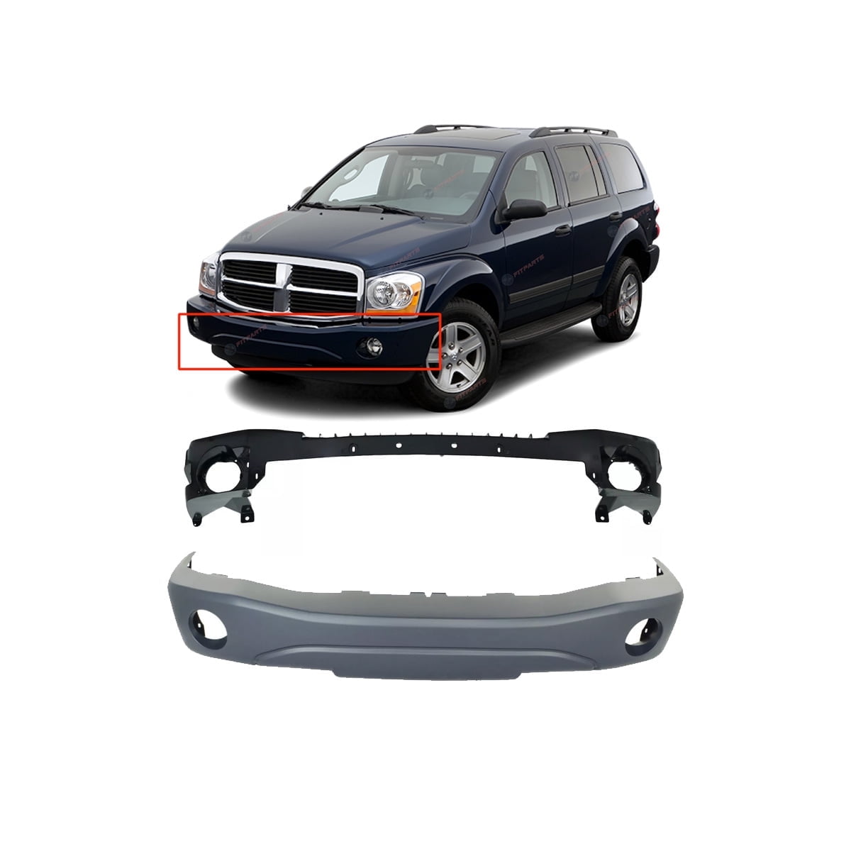 DCP Front Bumper Cover & Absorber Kit for Dodge Durango 2004-2006 ...