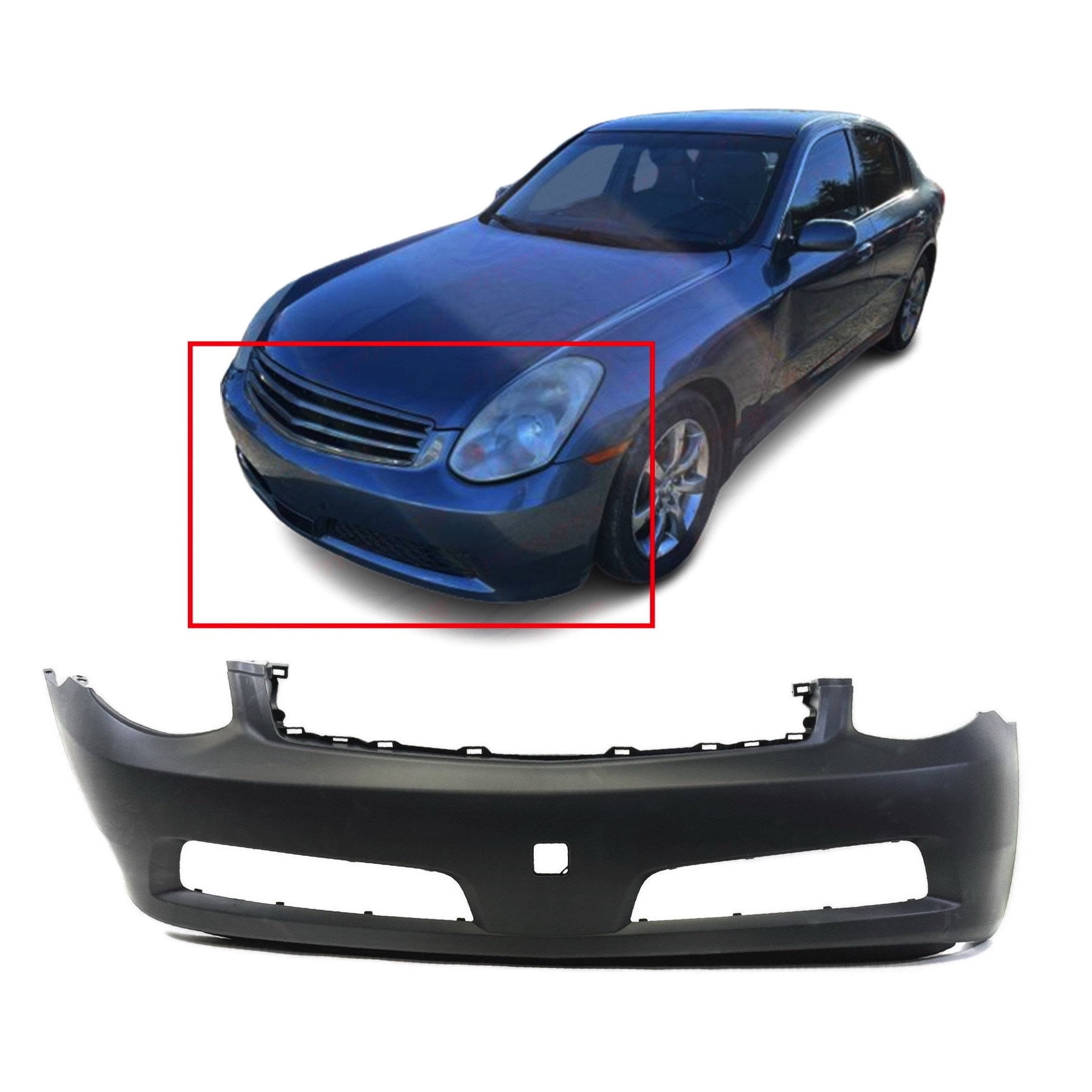 DCP Front Bumper Cover Fascia for 2005 2006 Infiniti G35 05-06 Sedan 4 ...