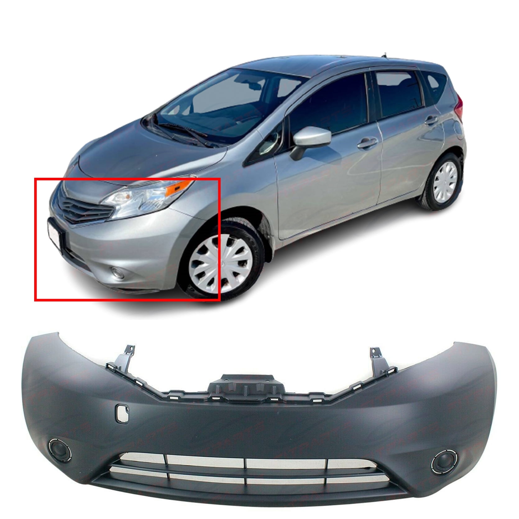 DCP Front Bumper Cover Fascia for 2014-2016 Nissan Versa Note Hatchback ...