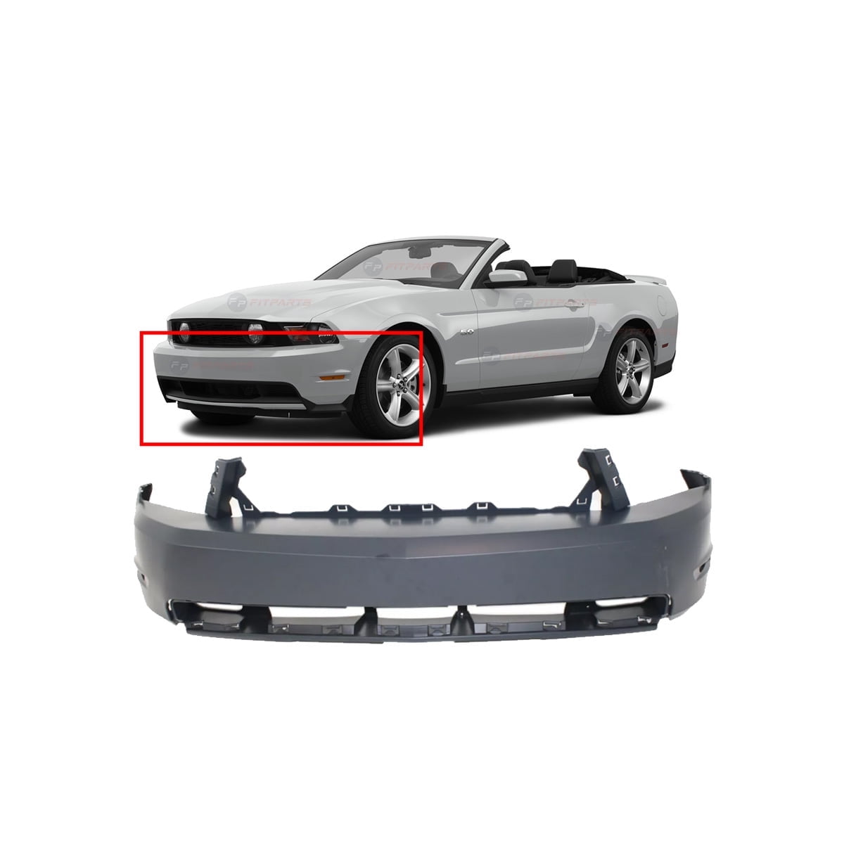 DCP Front Bumper Cover Fascia for Ford Mustang GT 2010-2012 FO1000646 ...