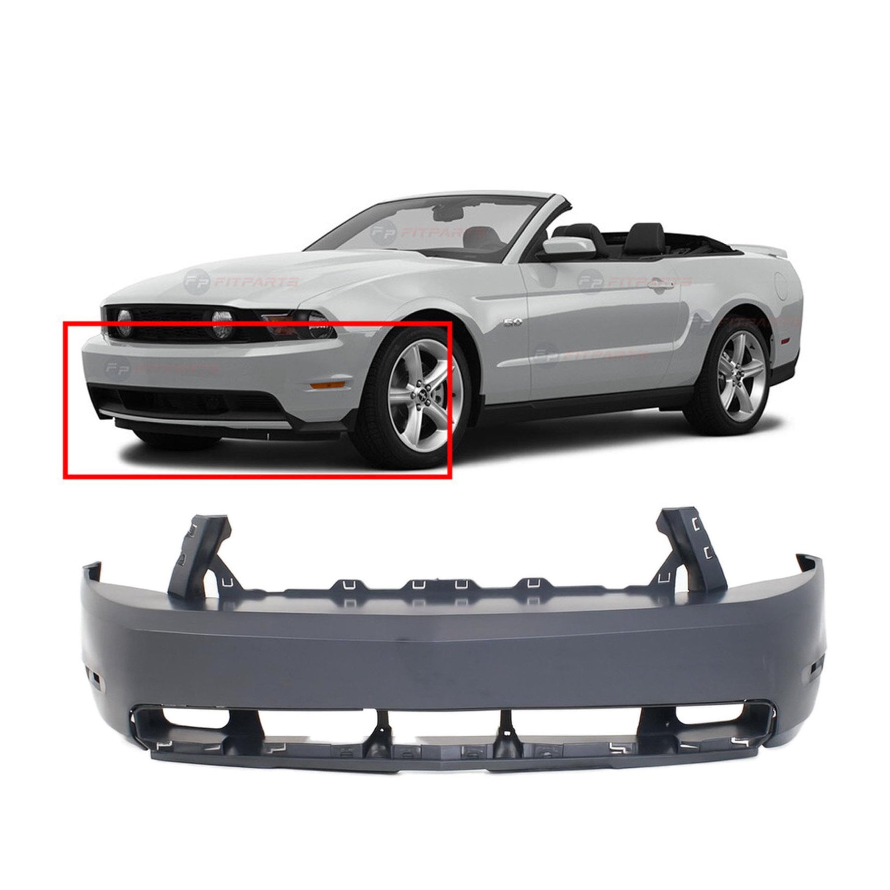 DCP Front Bumper Cover Fascia for Ford Mustang GT 2010-2012 FO1000646 ...