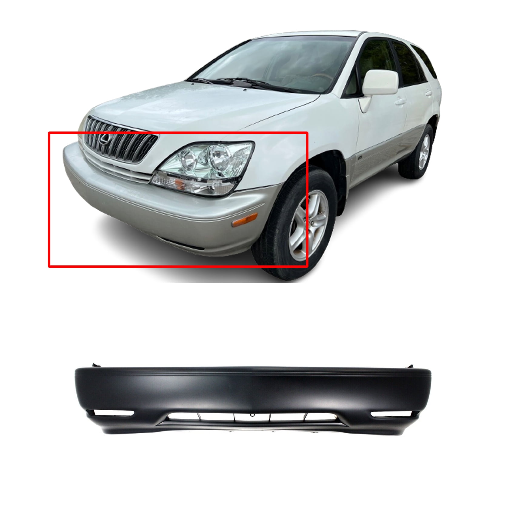 DCP Front Bumper Cover For 1999-2003 Lexus RX300 Primed 5211948901 ...