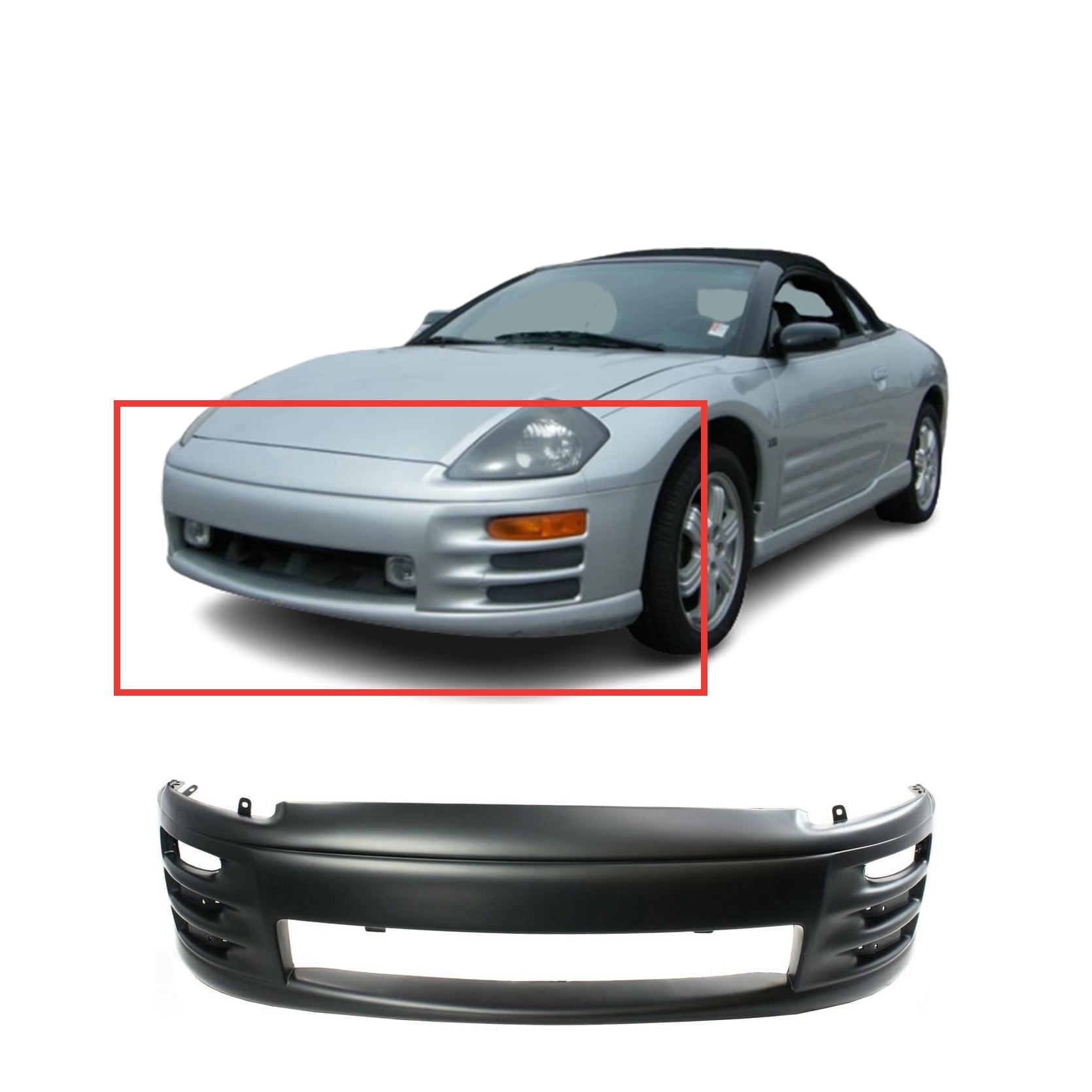DCP Front Bumper Cover For 2000-2002 Mitsubishi Eclipse 6400B278 ...