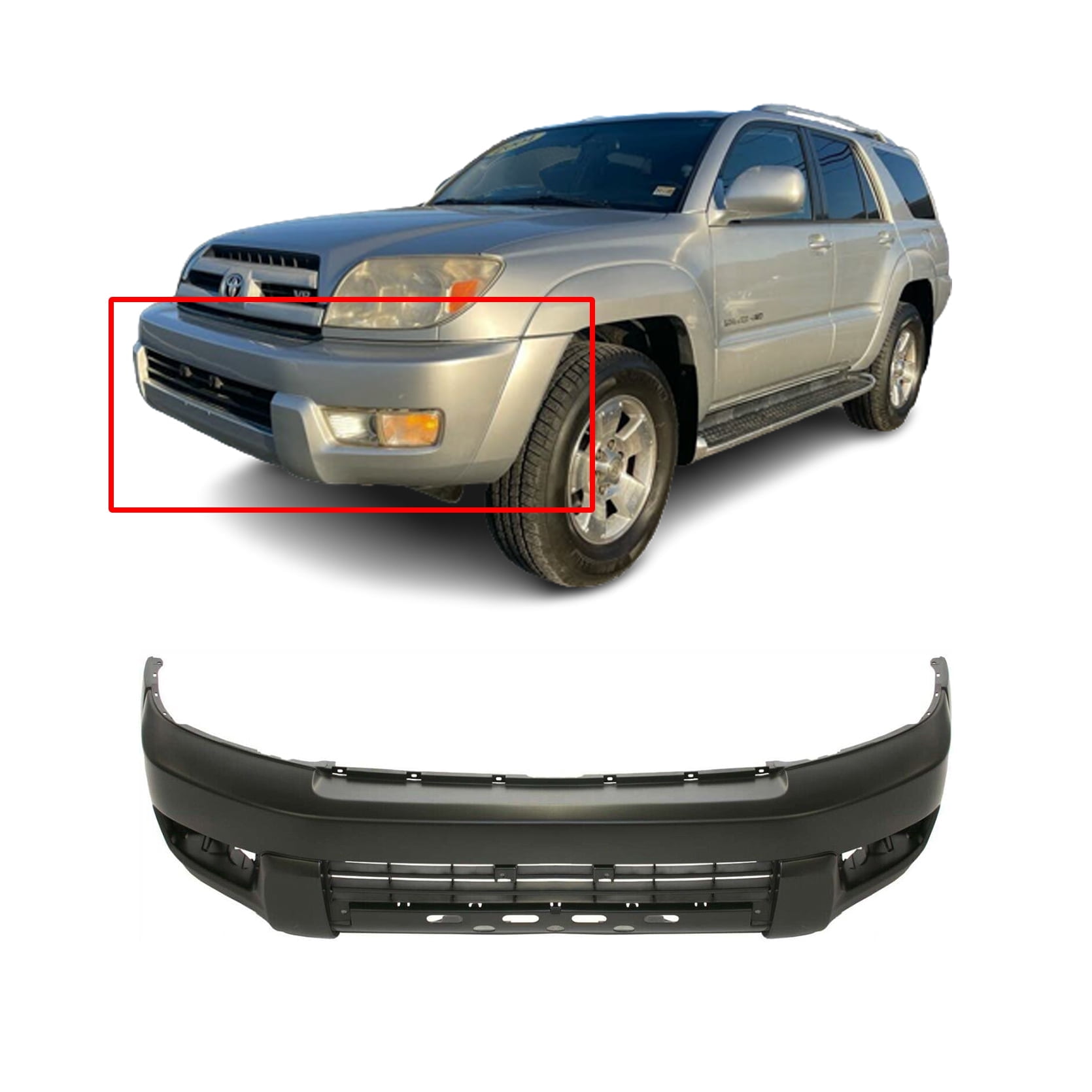 DCP Front Bumper Cover For 2003-2005 Toyota 4Runner W/Fog Light Primed ...