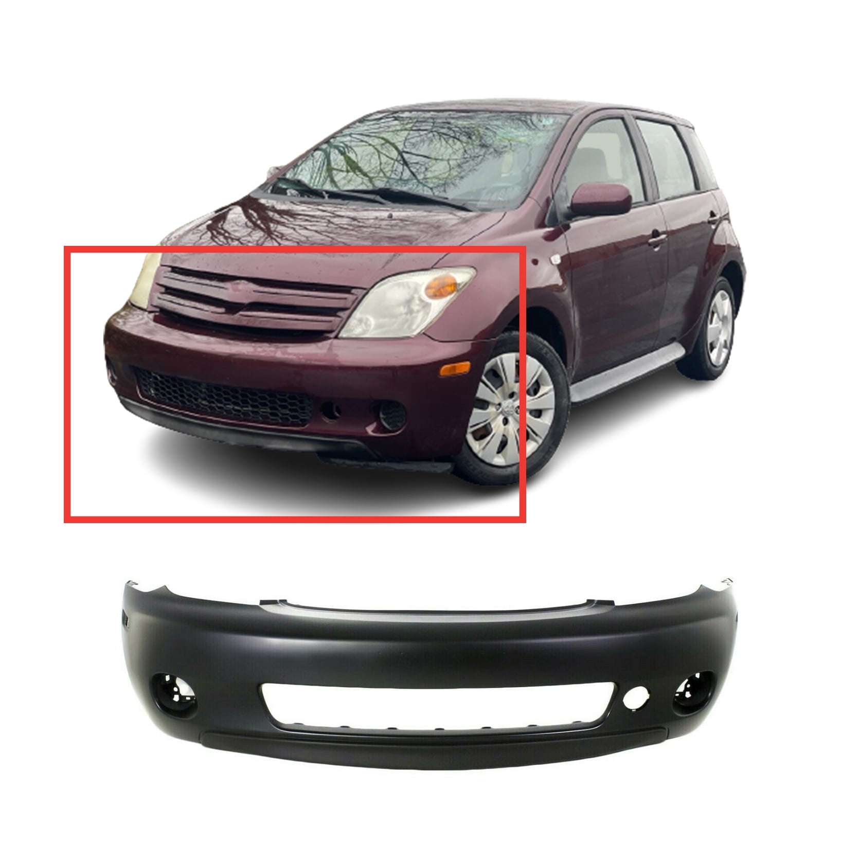 DCP Front Bumper Cover For 2004-2005 Scion xA Base Hatchback w fog ...
