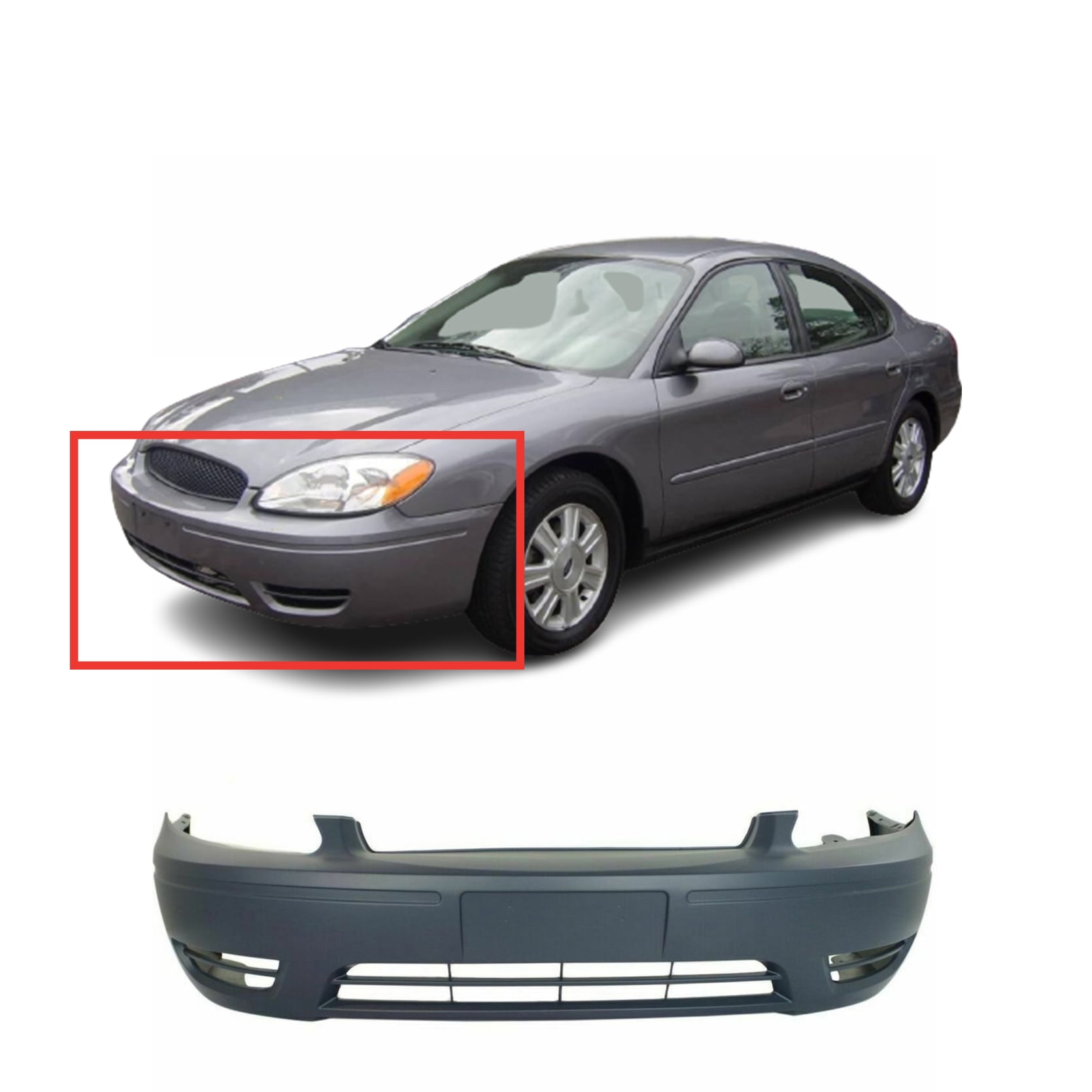 DCP Front Bumper Cover For 2004-2007 Ford Taurus SE SEL LX 4F1Z17D957DA ...