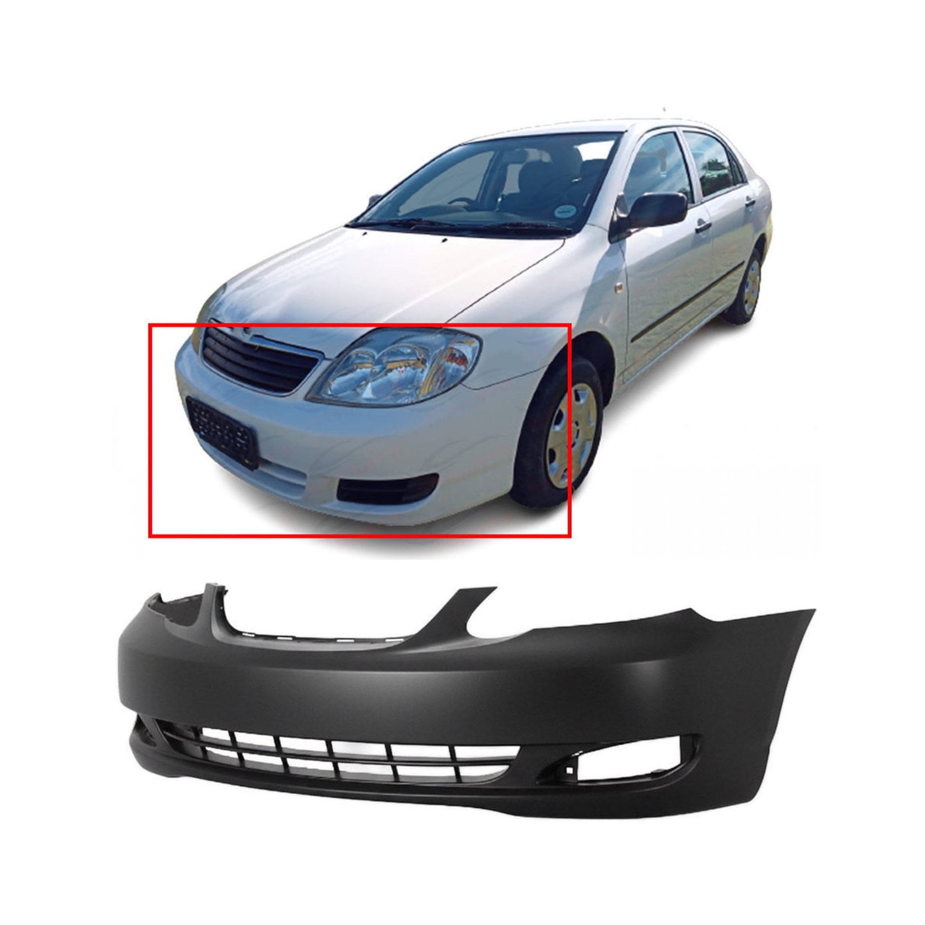 DCP Front Bumper Cover For 2005-2008 Toyota Corolla TO1000297 ...