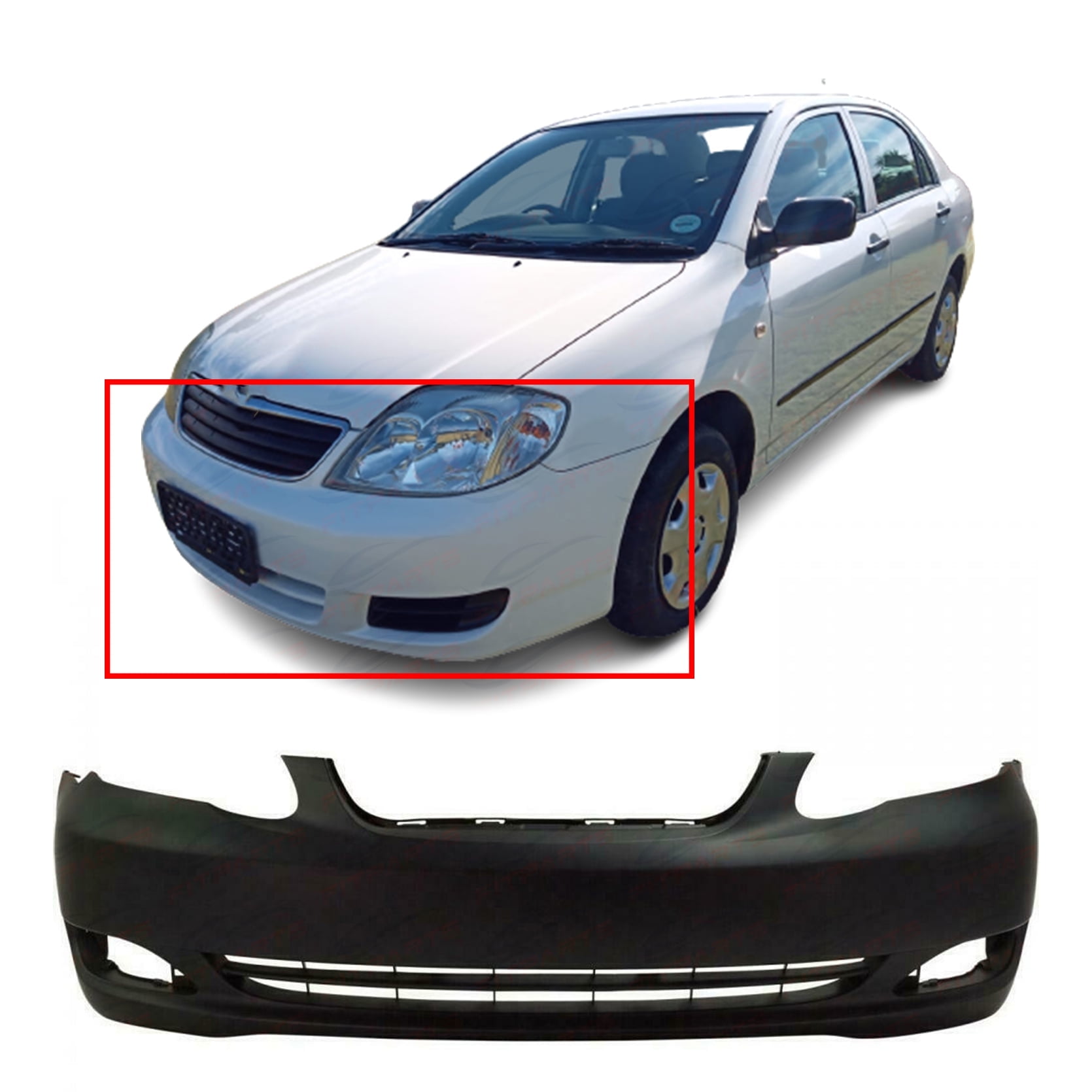 DCP Front Bumper Cover For 2005-2008 Toyota Corolla TO1000297 ...