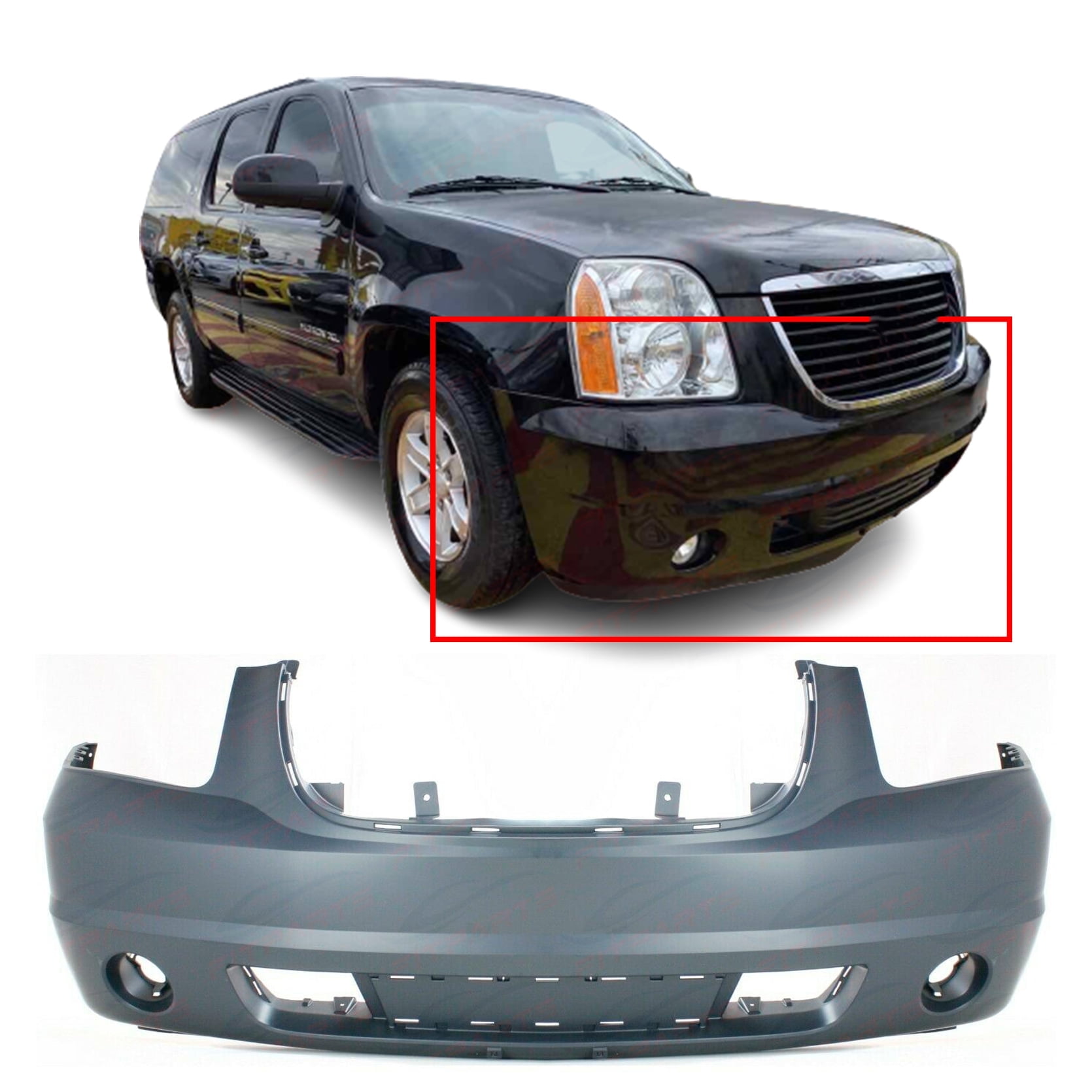 DCP Front Bumper Cover For 2007-2014 GMC Yukon w/ Fog Lights Holes ...