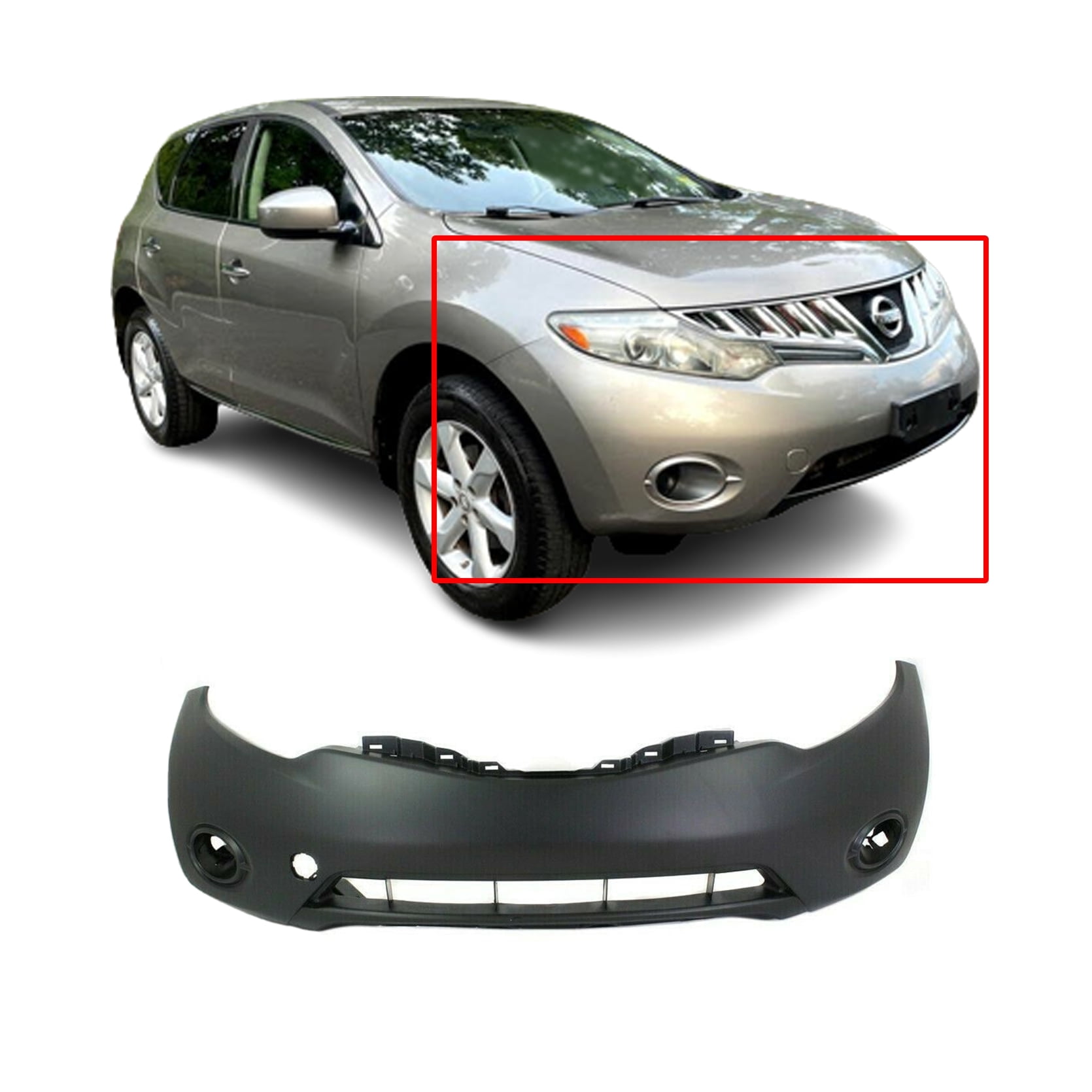DCP Front Bumper Cover For 2009-2010 Nissan Murano Primed FBM221AA0H ...