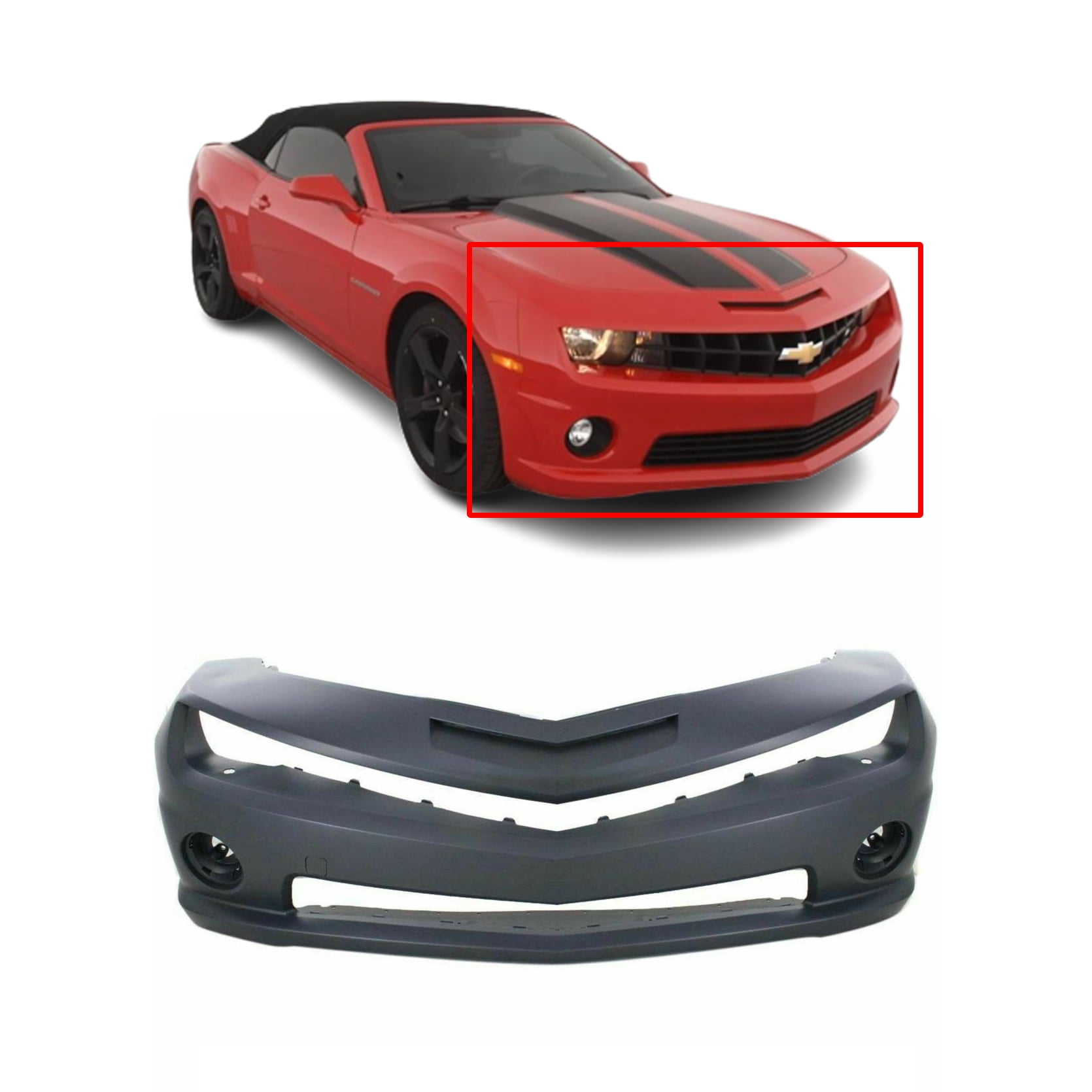 DCP Front Bumper Cover For 2010-2013 Chevrolet Camaro SS W/Fog Holes ...