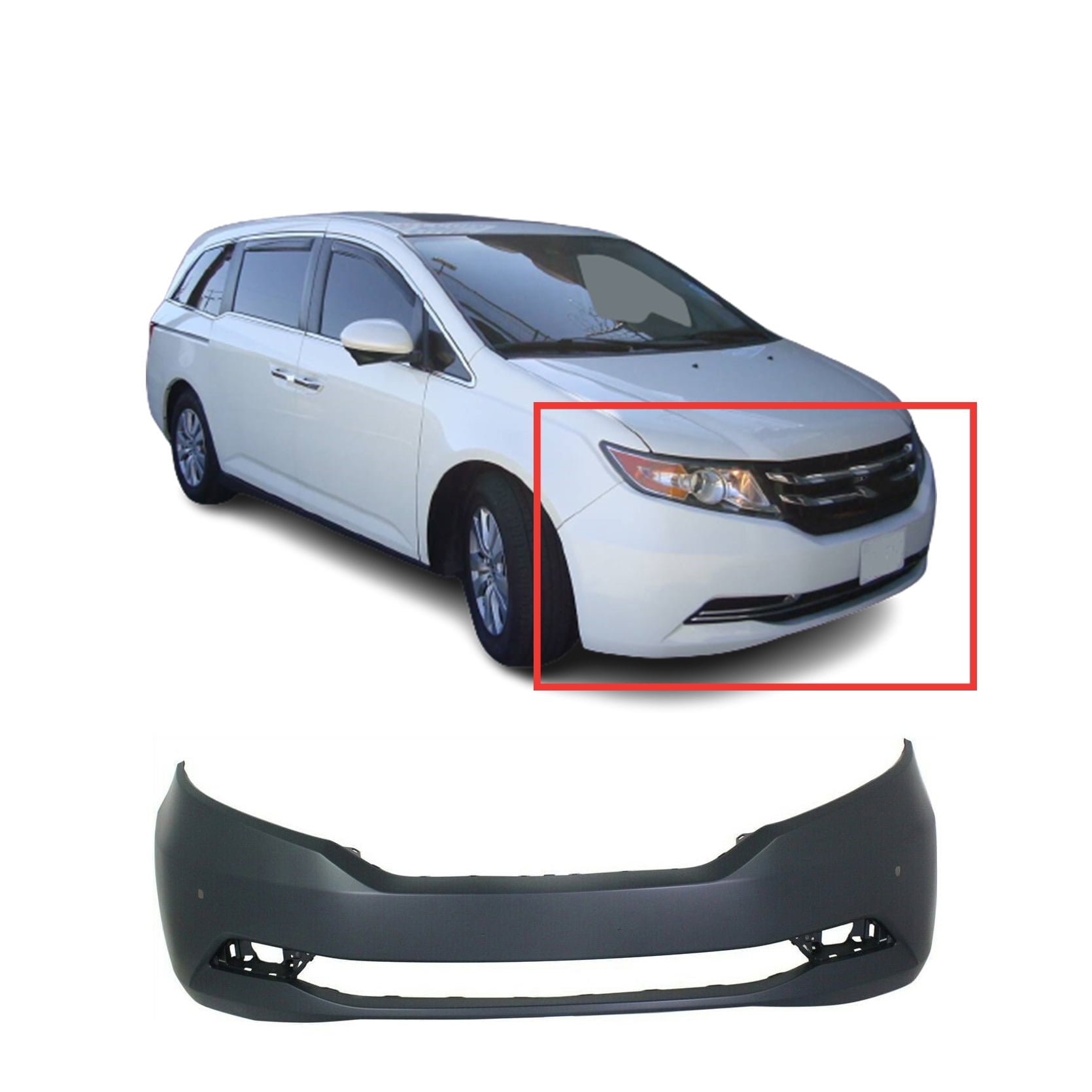 DCP Front Bumper Cover For 2011-2017 Honda Odyssey w/ fog lamp park aid ...