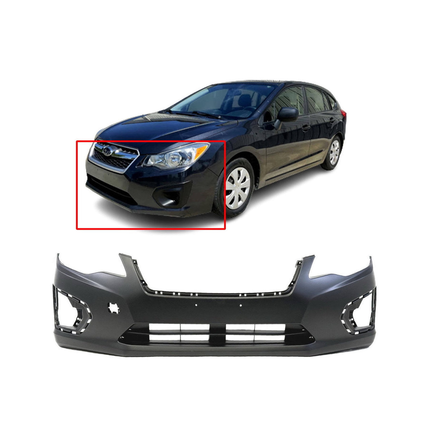 DCP Front Bumper Cover For 2012-2014 Subaru Impreza W/Fog Light Primed ...