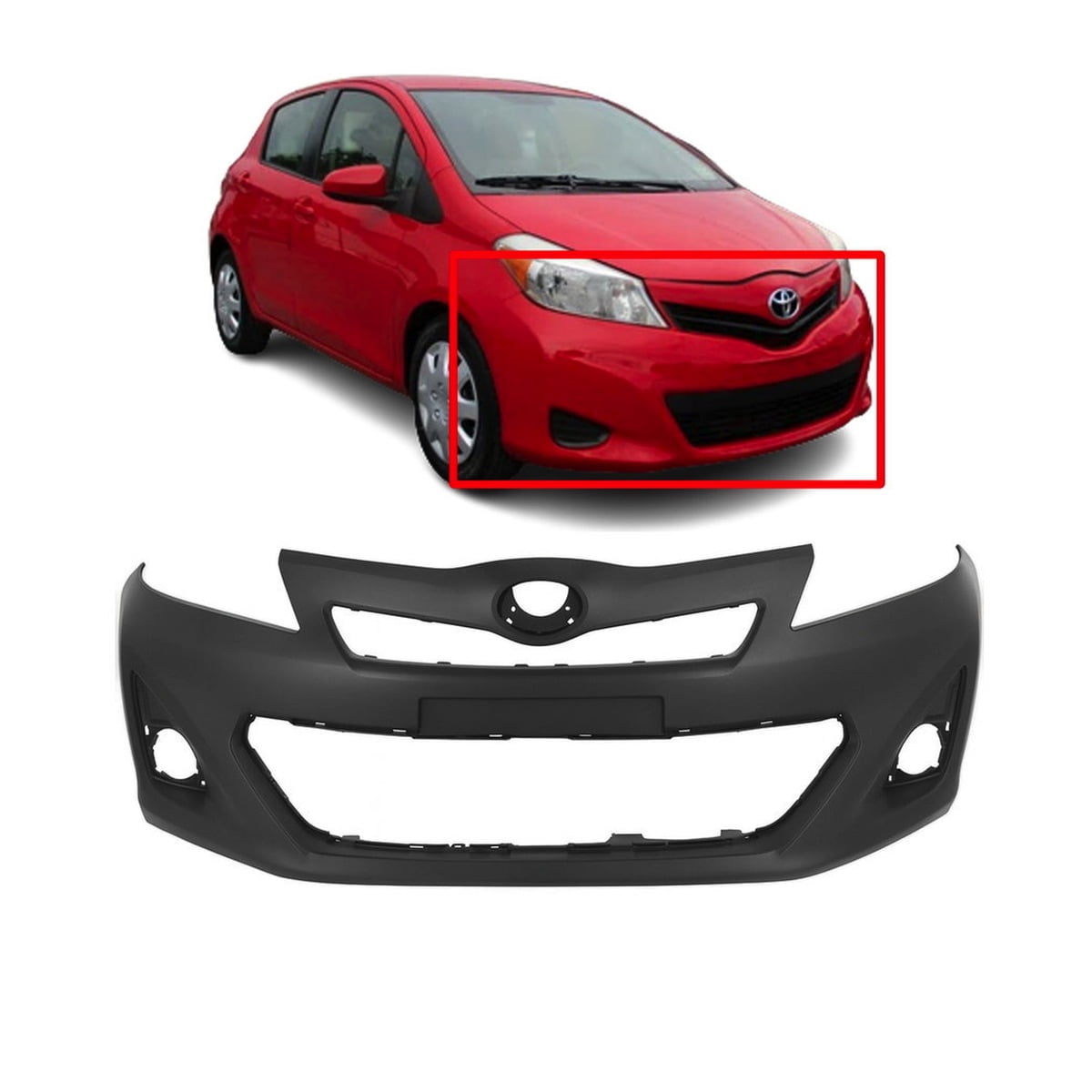 DCP Front Bumper Cover For 2012-2014 Toyota Yaris Hatchback Primed ...