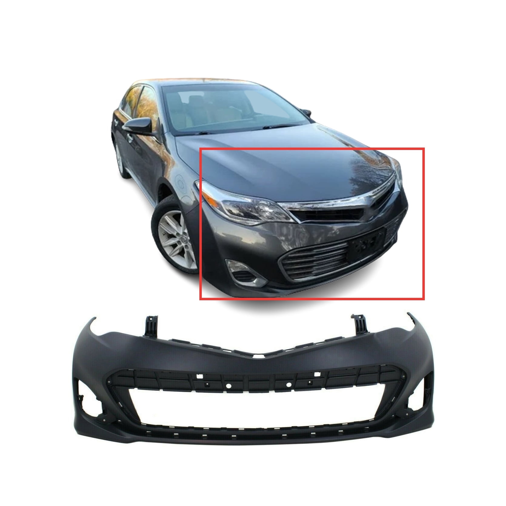 DCP Front Bumper Cover For 2013-2014 Toyota Avalon LE XLE Hybrid w/Fog ...