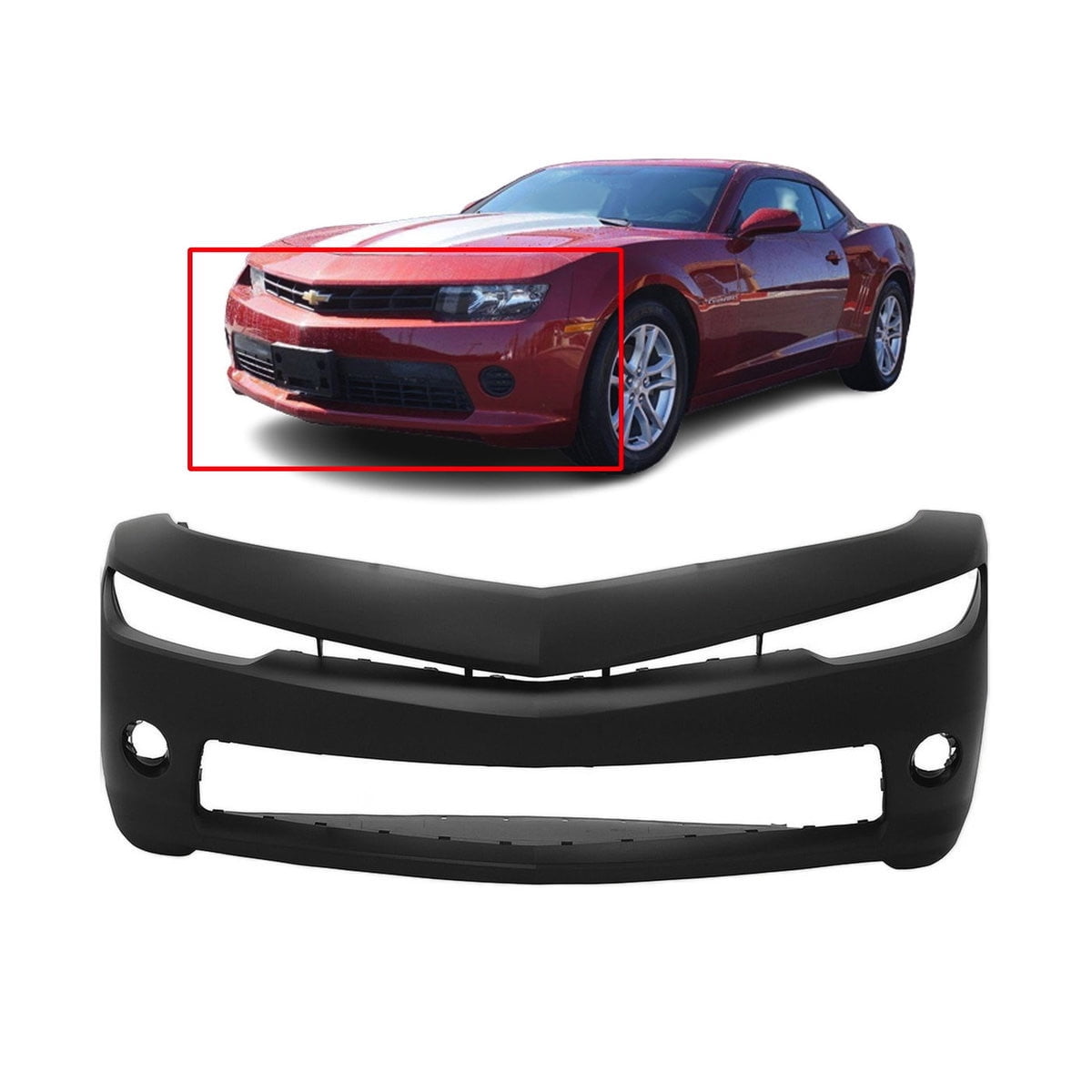 DCP Front Bumper Cover For 2014-2015 Chevrolet Camaro LS/LT W/Fog Holes ...