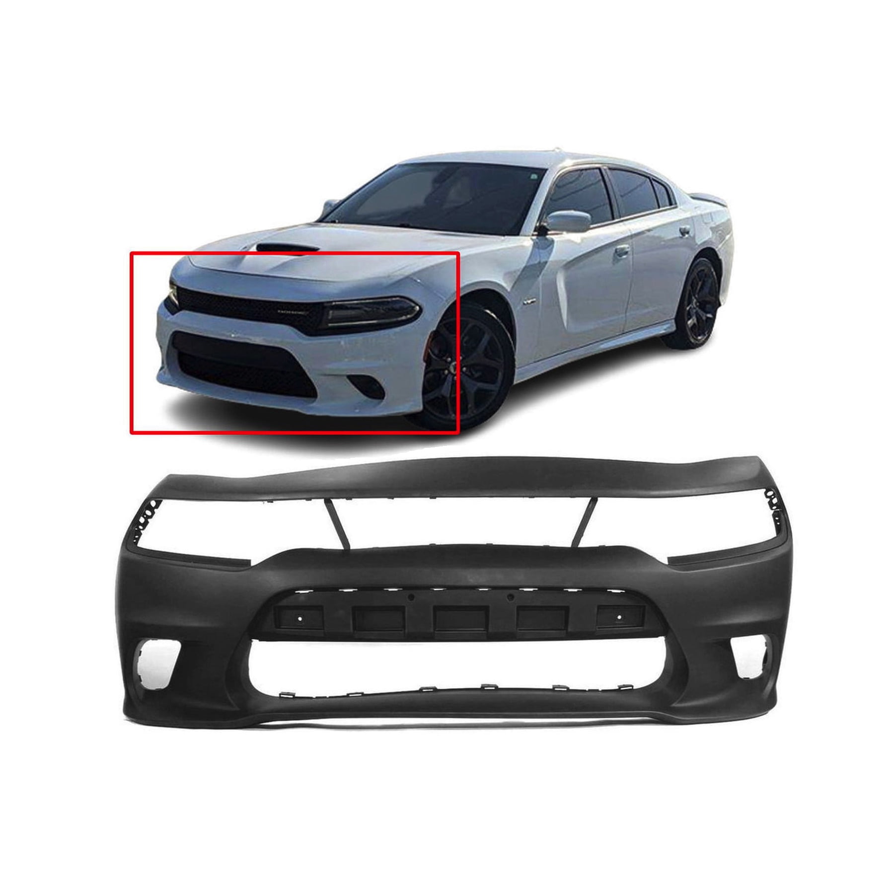 DCP Front Bumper Cover For 2015-2023 Dodge Charger Primed CH1000A23 ...