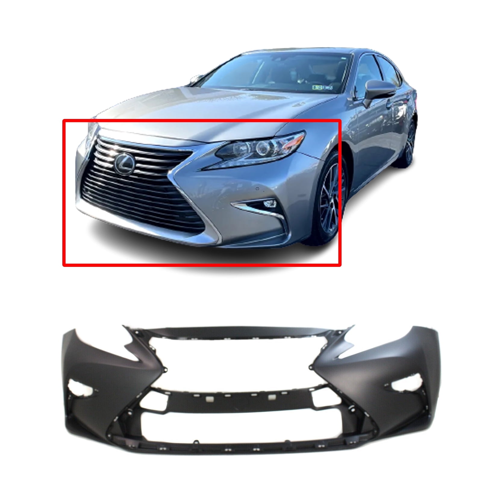 DCP Front Bumper Cover For 2016-2018 Lexus ES300h/ES350 Primed ...