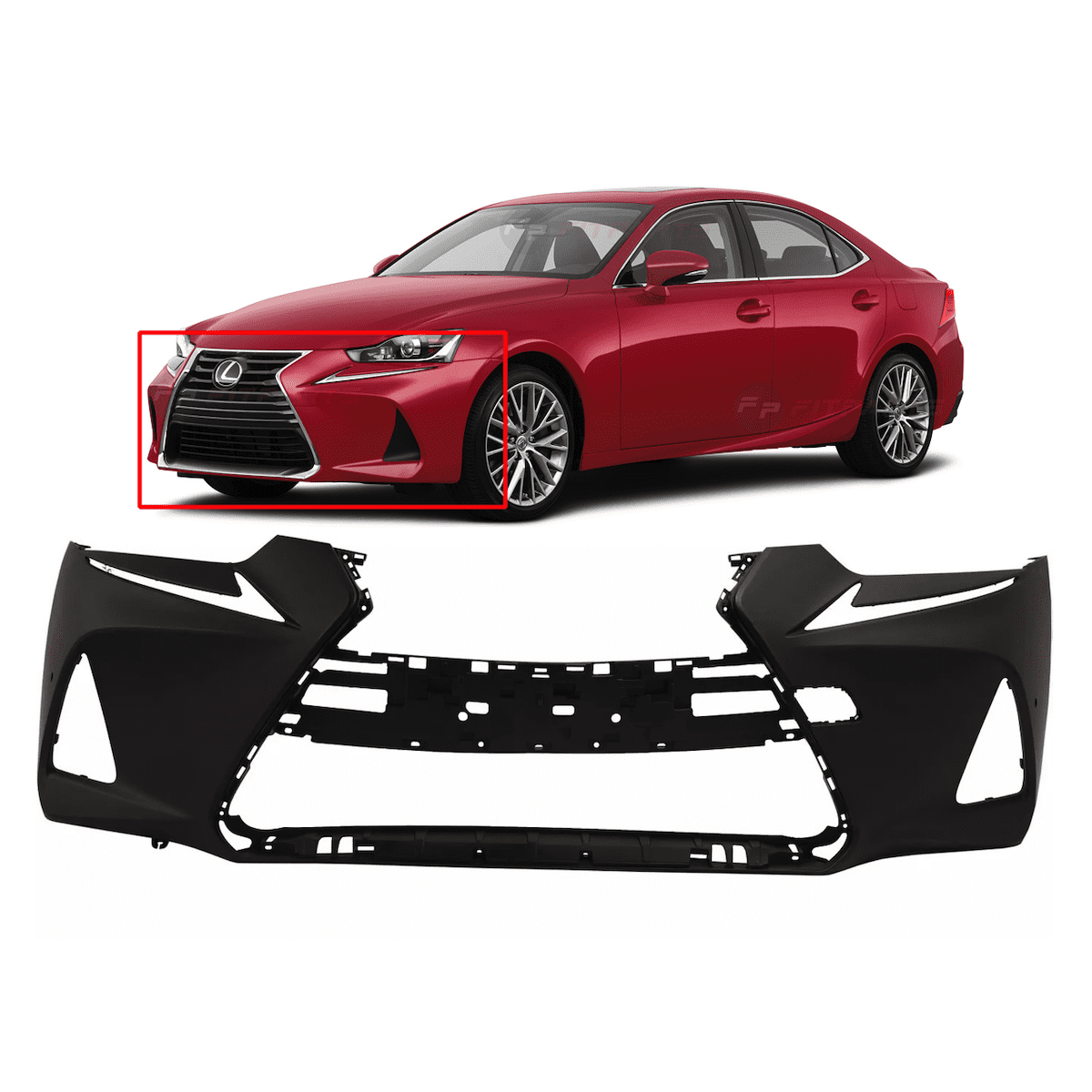 DCP Front Bumper Cover For 2017-2019 Lexus IS300 IS350 Primed LX1000336 ...