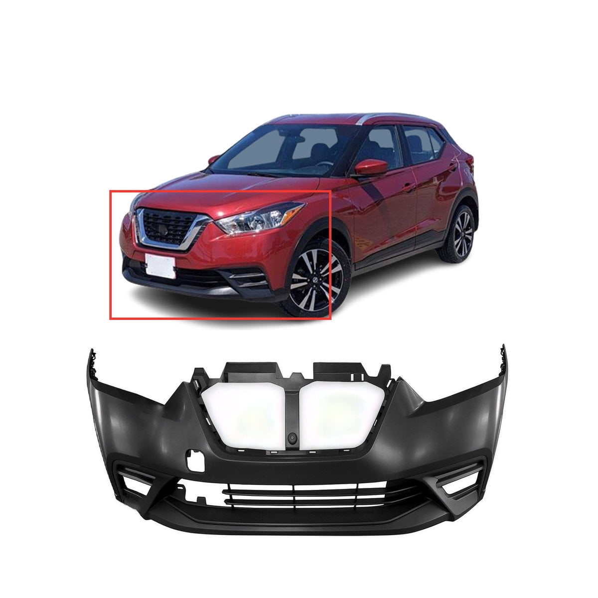 DCP Front Bumper Cover For 2018-2020 Nissan Kicks S SR SV Sense ...