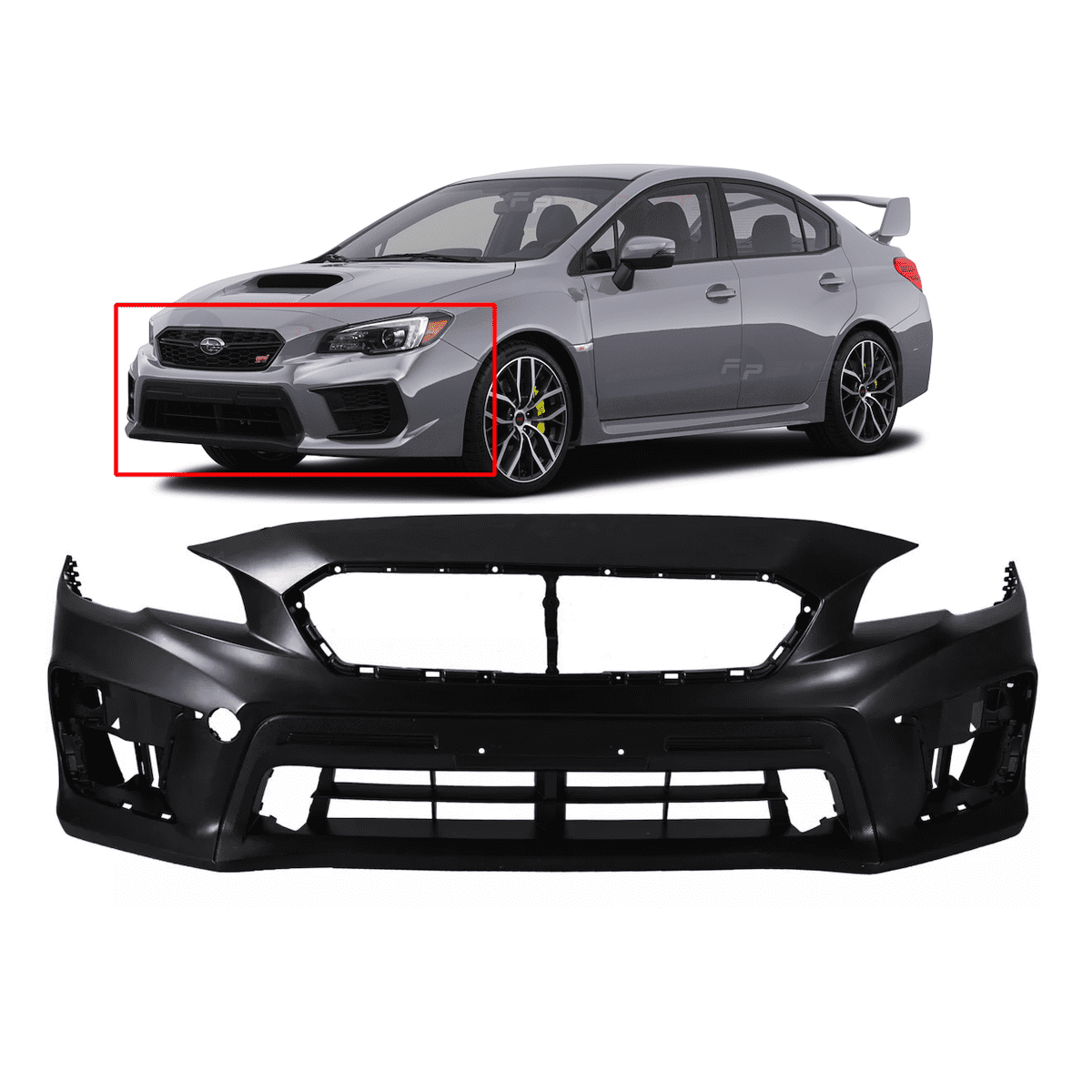 DCP Front Bumper Cover For 2018-2021 Subaru WRX Primed SU1000190 ...
