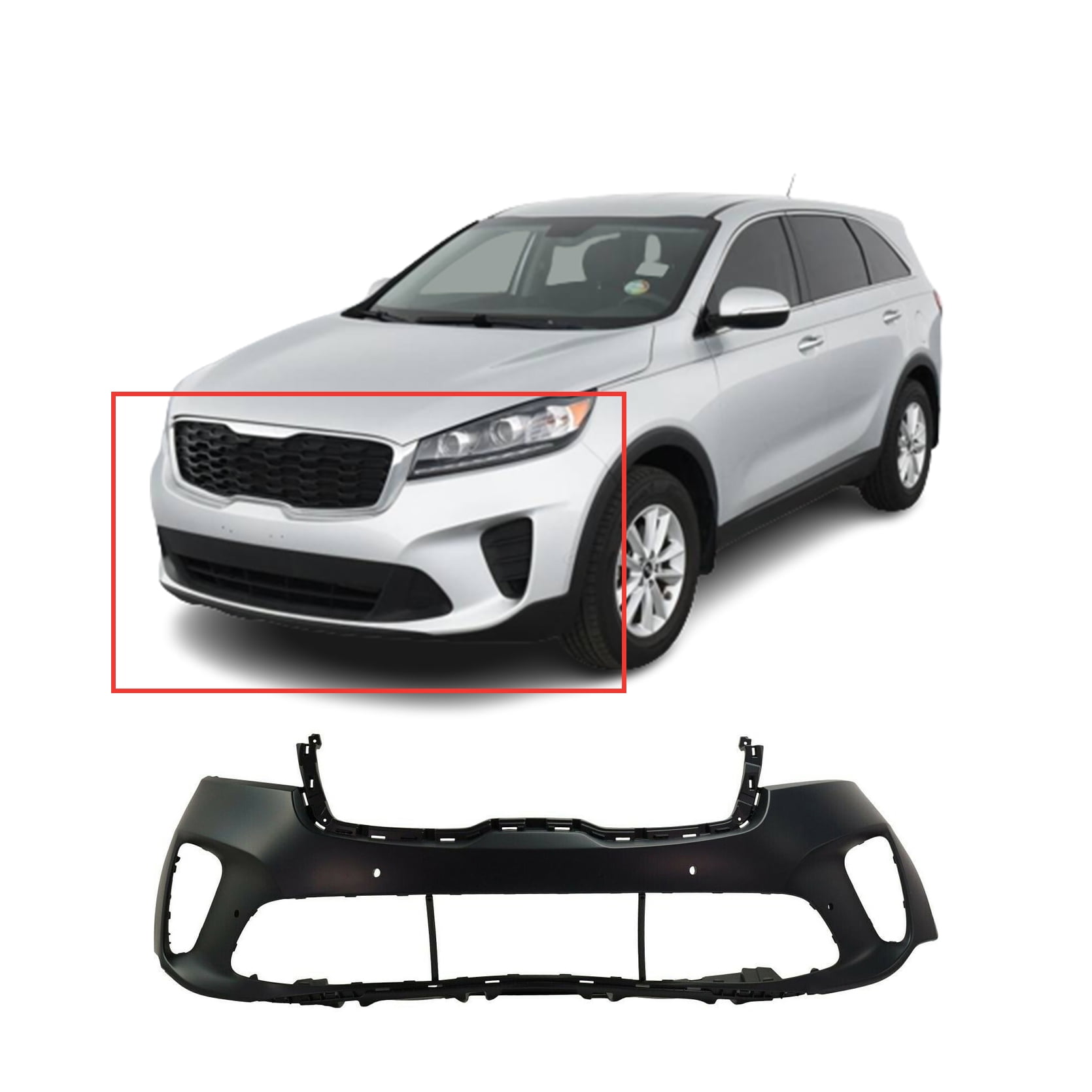 DCP Front Bumper Cover For 2019-2020 Kia Sorento L LX EX 86510C6510 ...