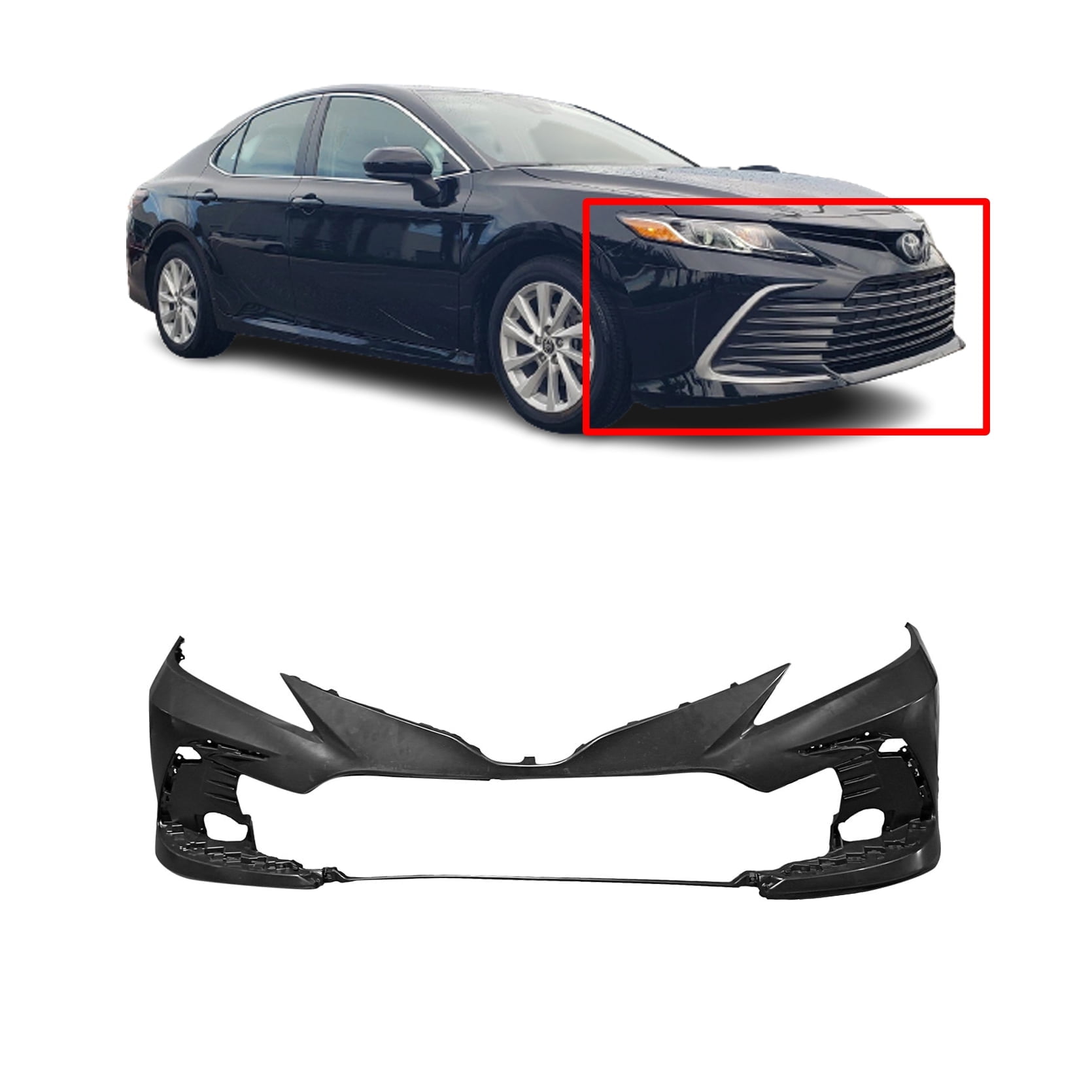 DCP Front Bumper Cover For 2021-2023 Toyota Camry LE/XLE Primed ...