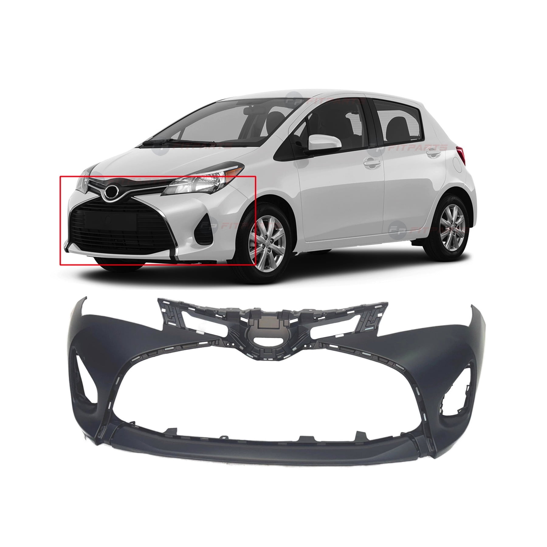 DCP Front Bumper Cover For Toyota Yaris 2015-2017 Primed 52119-0U927 ...