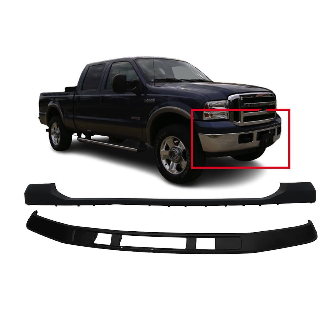 DCP Front Bumper Cover Kit For 2005-2007 Ford F-250-550 Super Duty ...