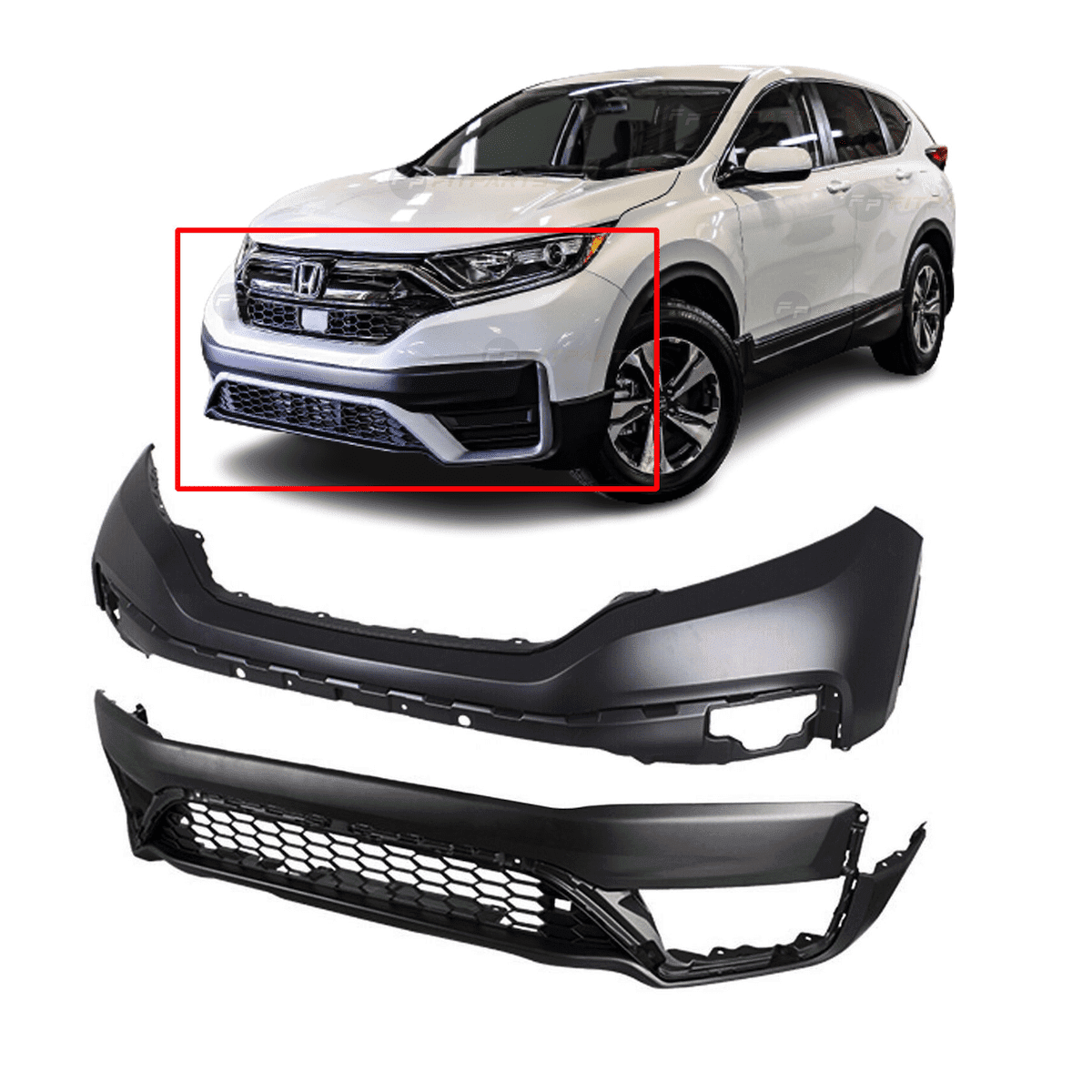 DCP Front Bumper Cover Kit For 2020-2022 Honda CR-V HO1015122 HO1014106 ...