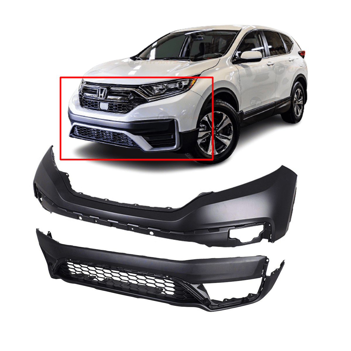 DCP Front Bumper Cover Kit For 2020-2022 Honda CR-V HO1015124 HO1014106 ...