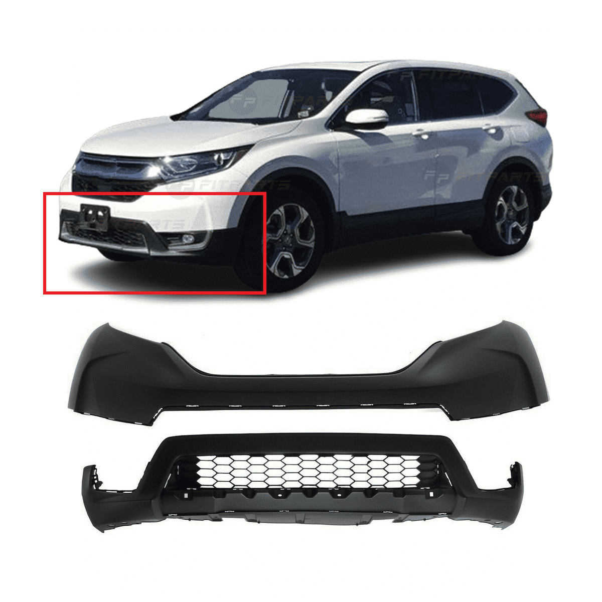 DCP Front Bumper Cover Kit for 2017-2019 Honda CR-V EX LX HO1014104 ...
