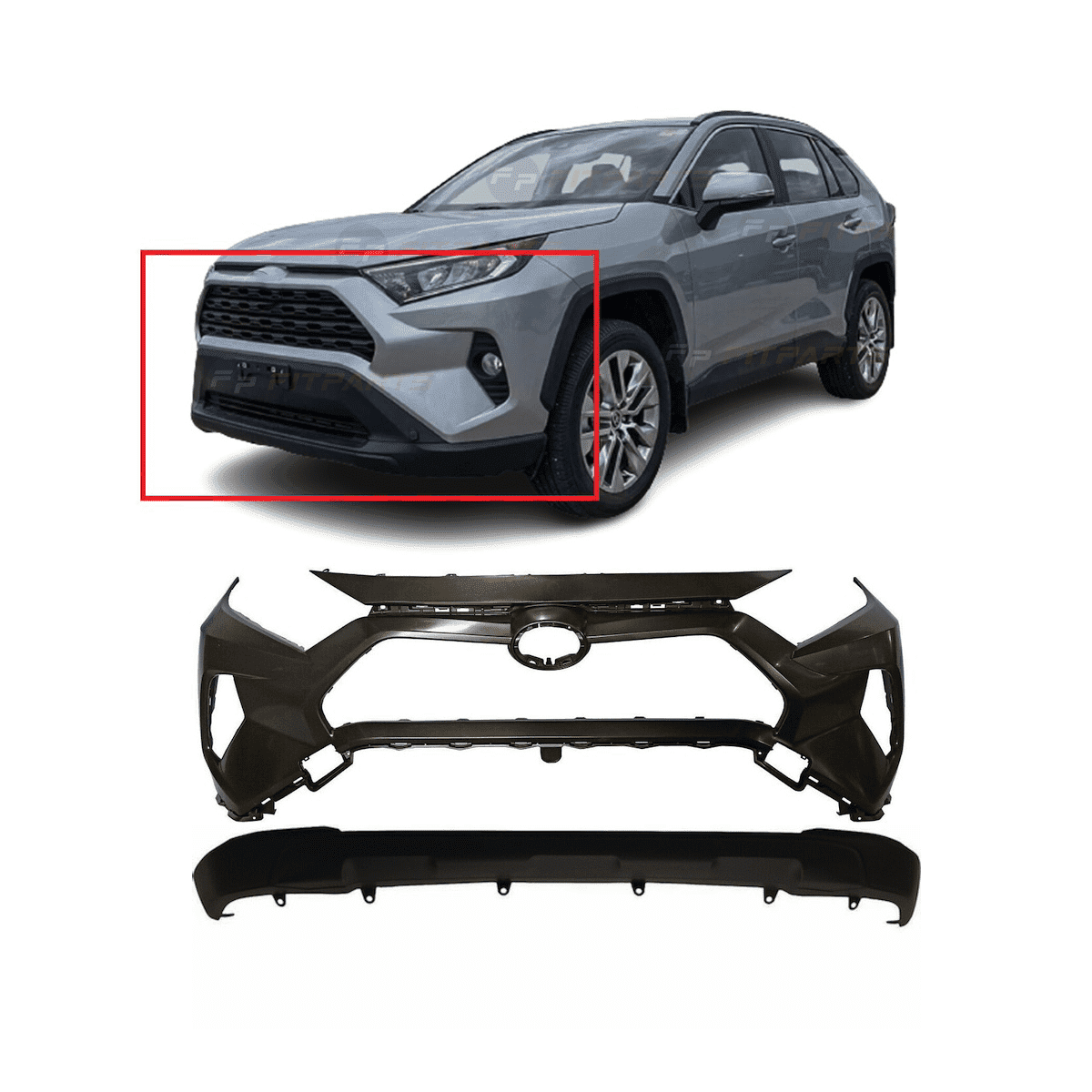 DCP Front Bumper Cover Kit for 2019-2023 Toyota RAV4 Hybrid TO1000451 ...